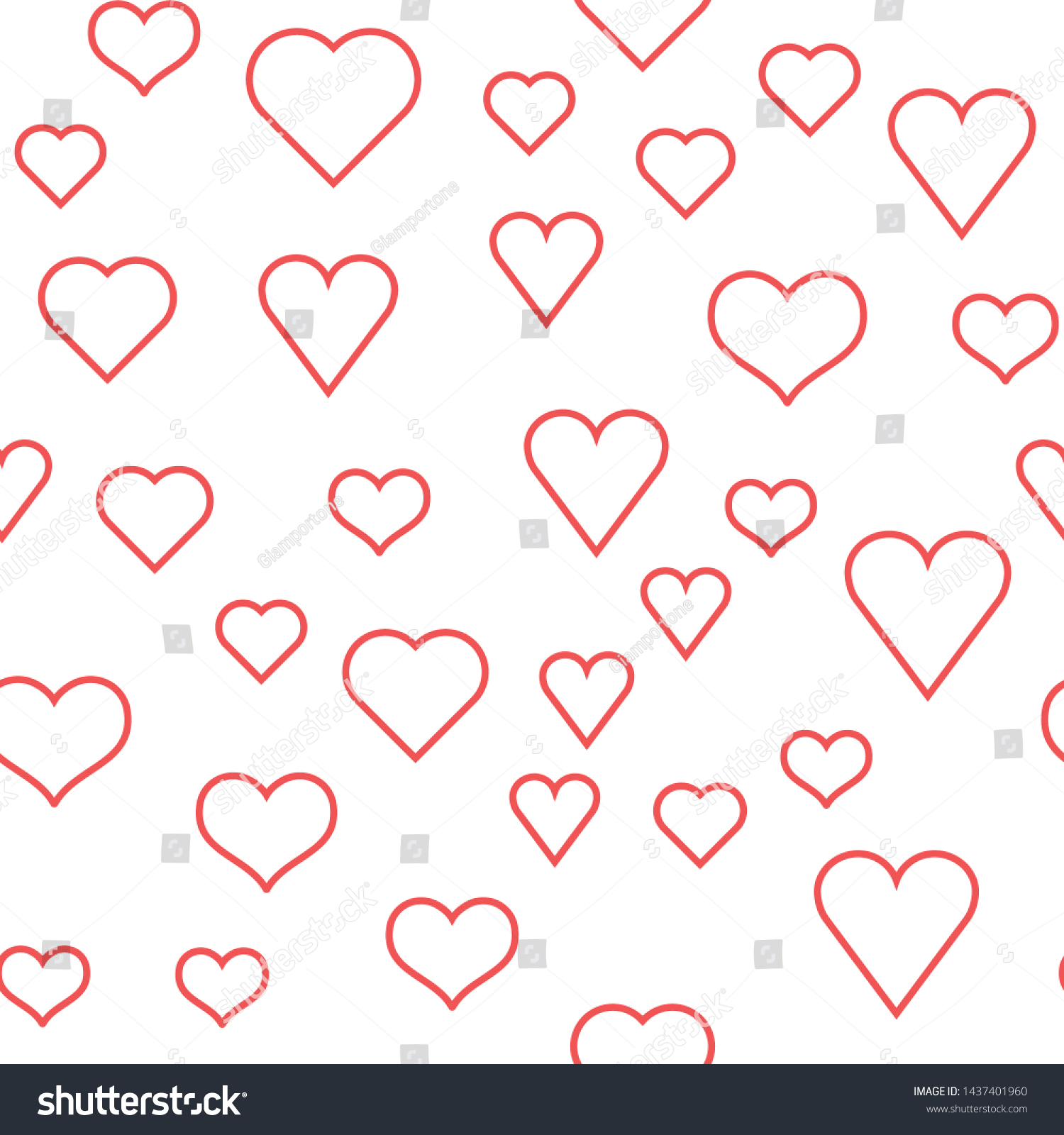 Heart Seamless Texture Background Linear Hearts: เวกเตอร์สต็อก (ปลอดค่า ...