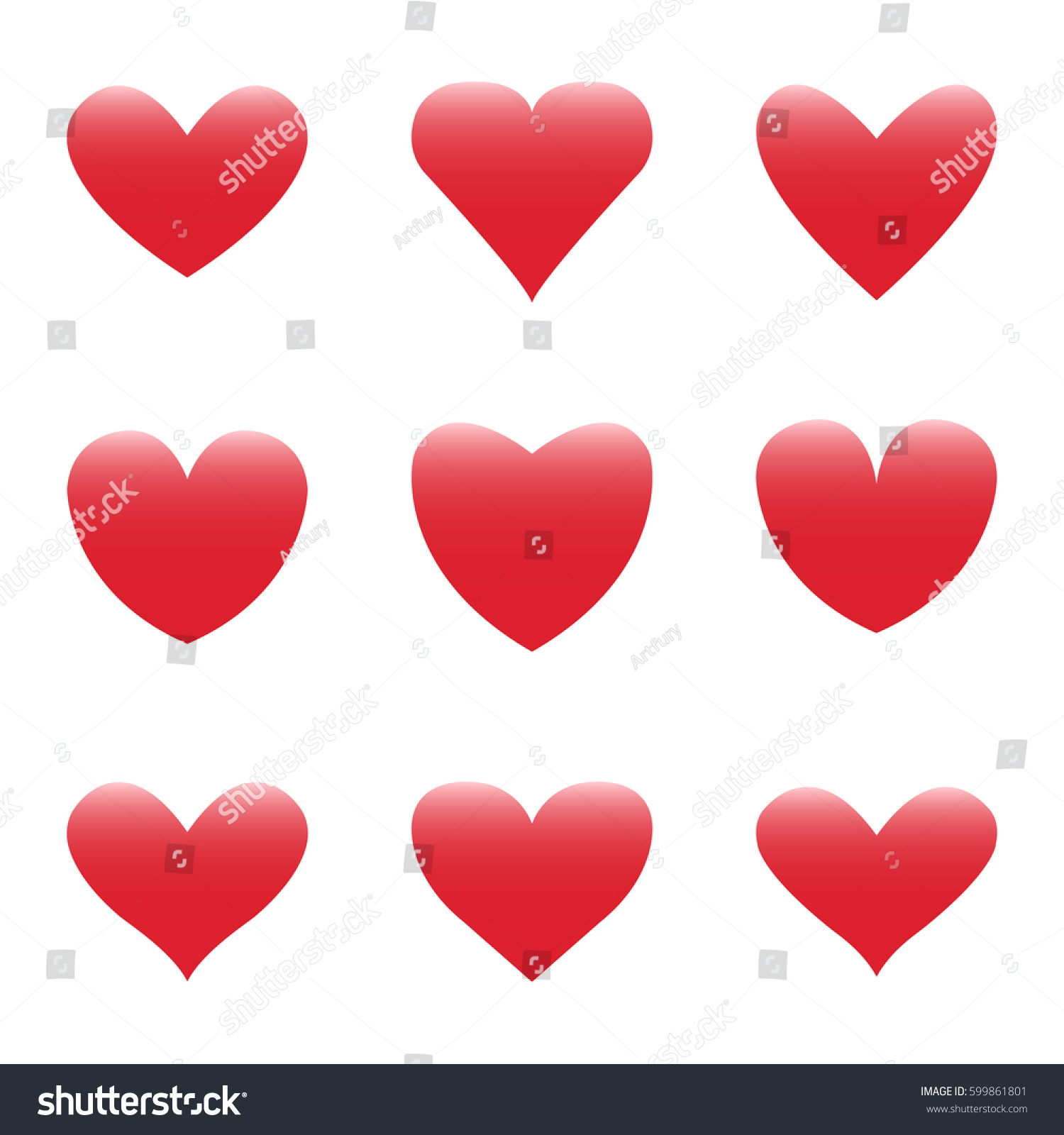 Heart Set Vector Illustration Stock Vector (Royalty Free) 599861801 ...