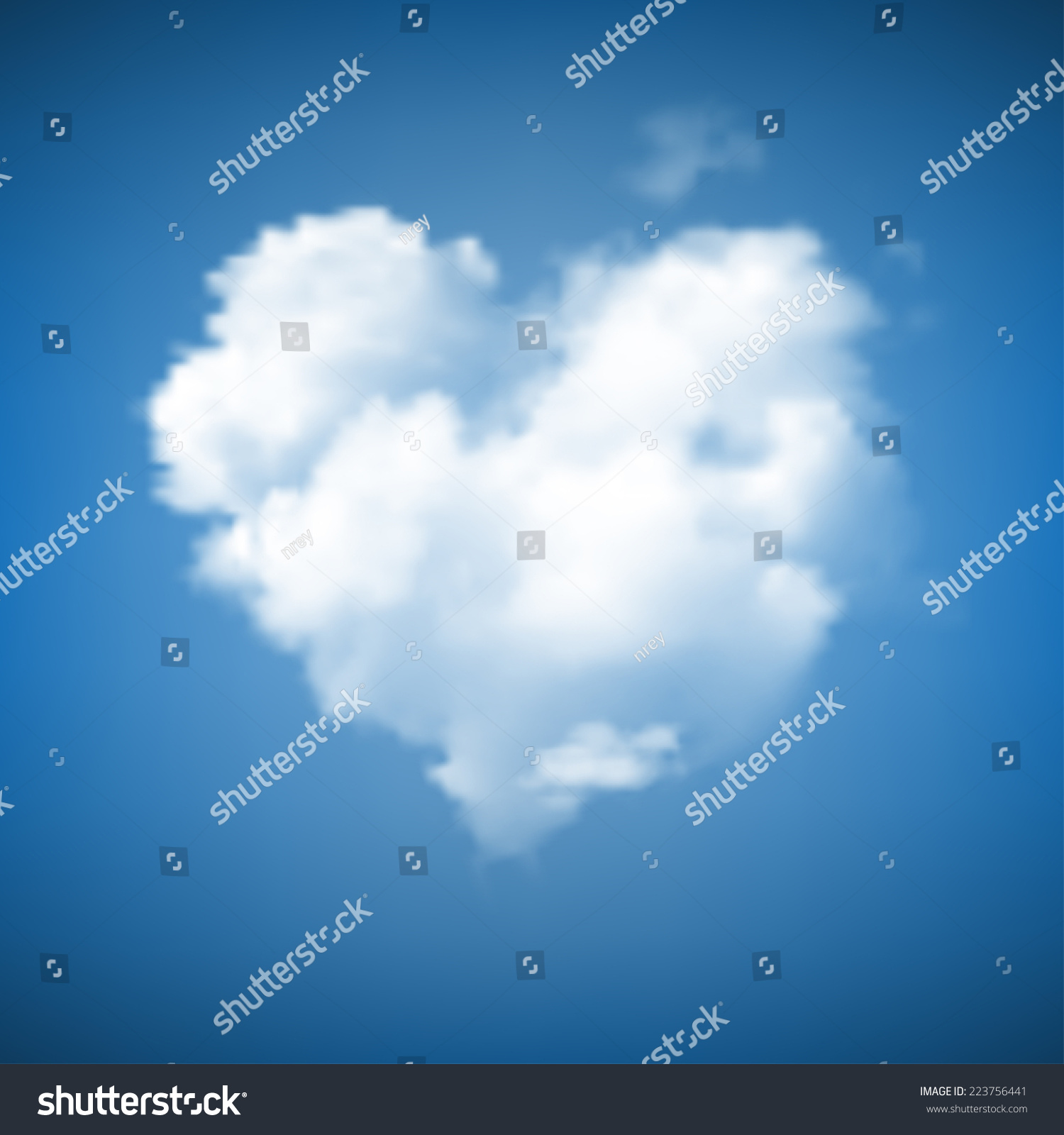 Heart Shape Cloud On Blue Sky Stock Vector (Royalty Free) 223756441
