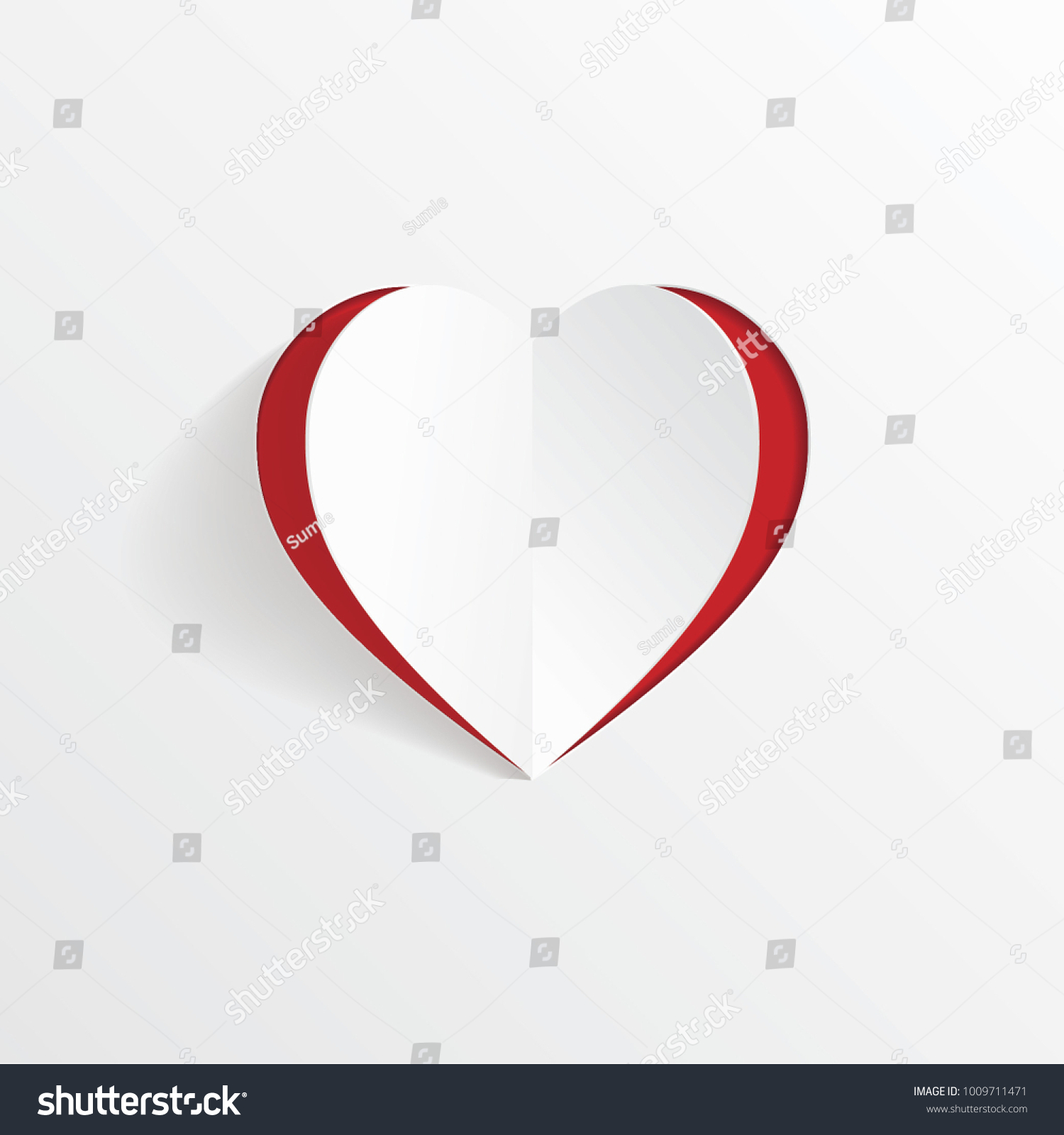 Heart Shape Paper Art Vector Illustration Stock Vector (Royalty Free ...