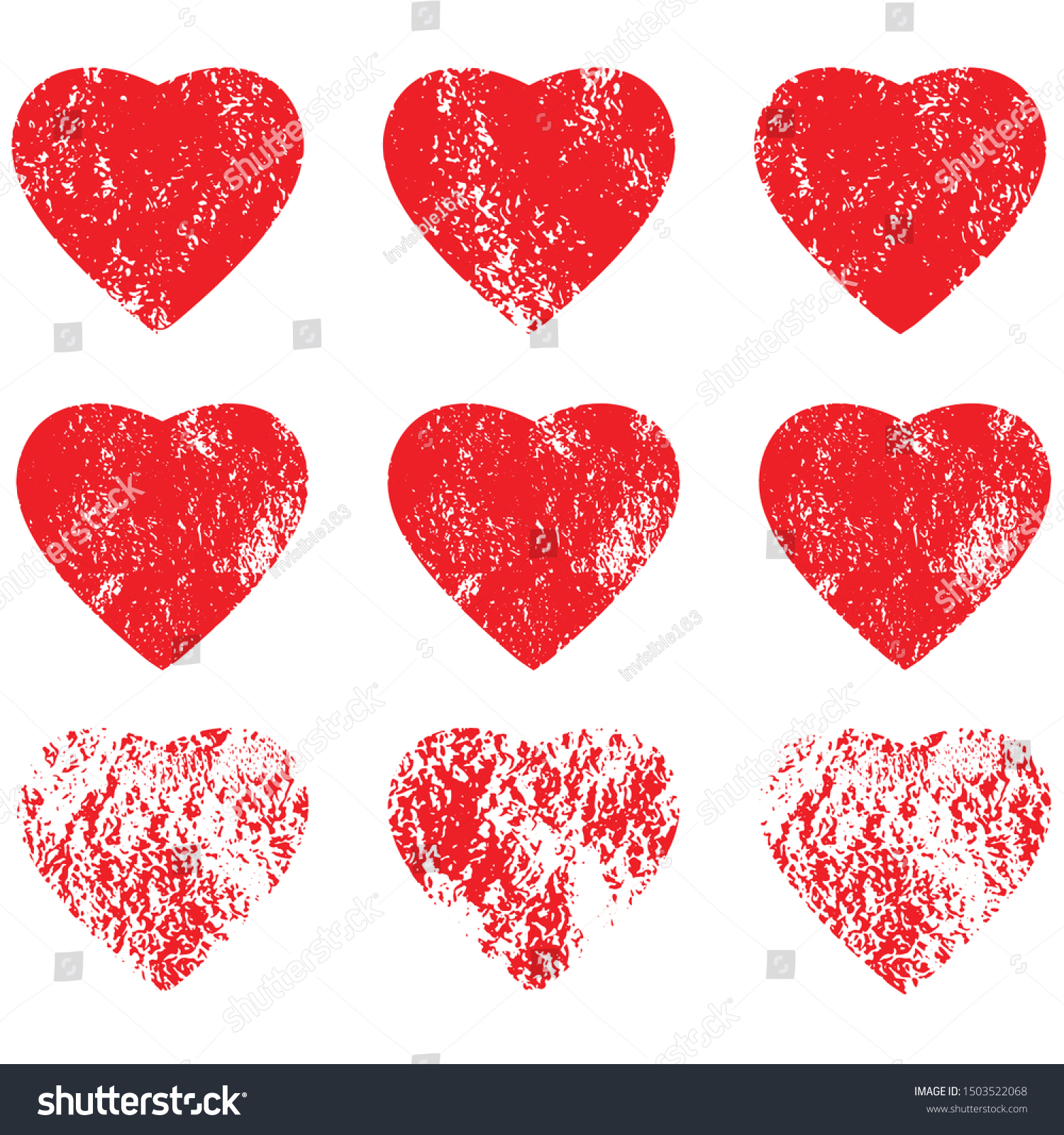 Heart Shape Postal Stamps Setillustration Vector Stock Vector (Royalty ...