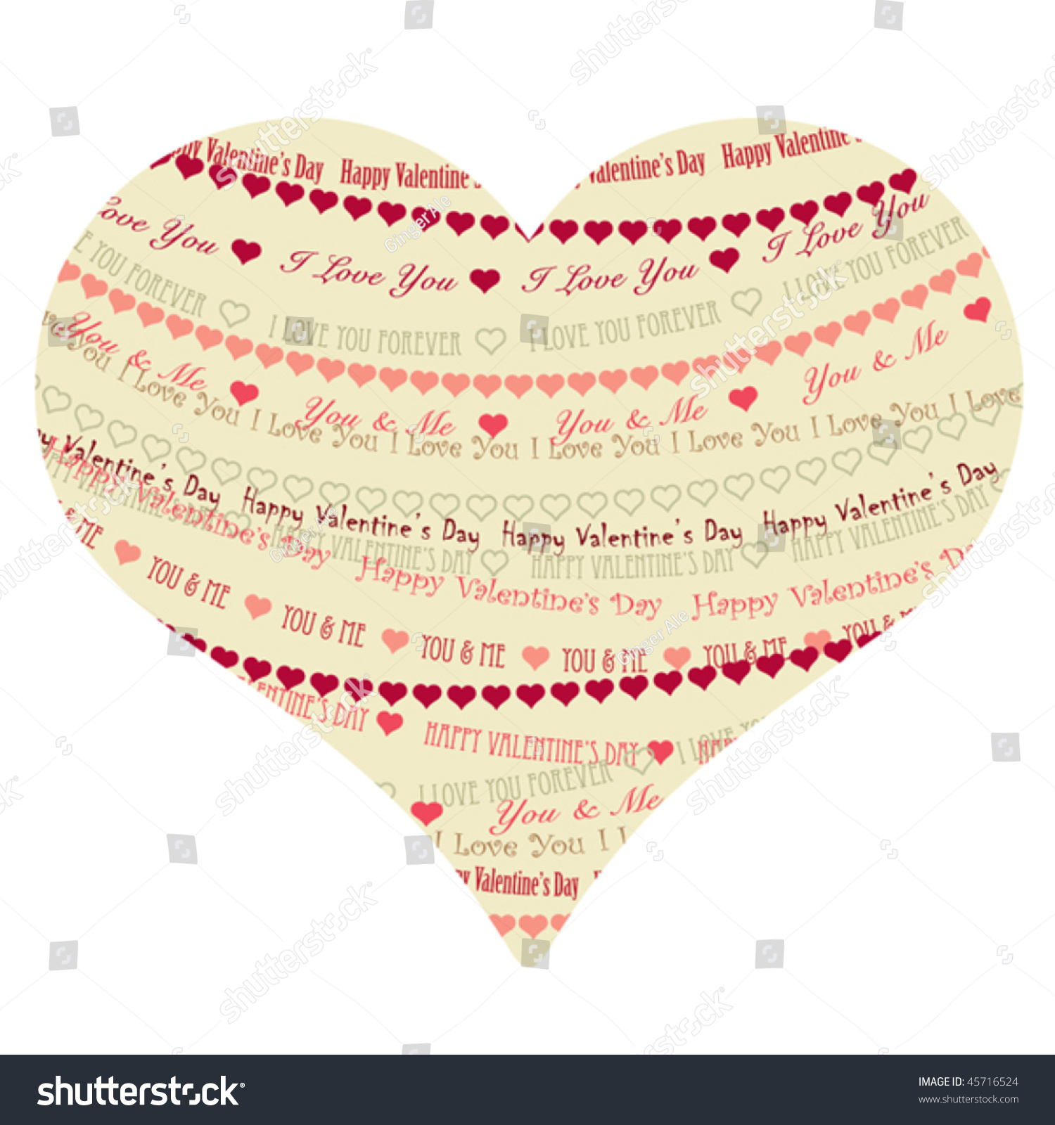 Heart Shape Text Easy Edit Vector Stock Vector (Royalty Free) 45716524