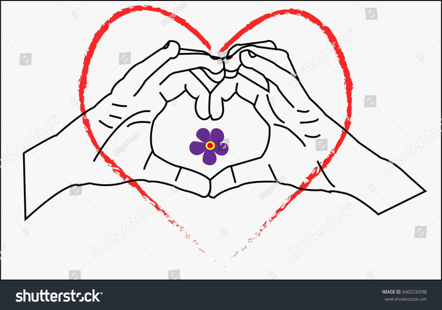 Heart Shaped Hand Stock Vector (Royalty Free) 640226998 | Shutterstock