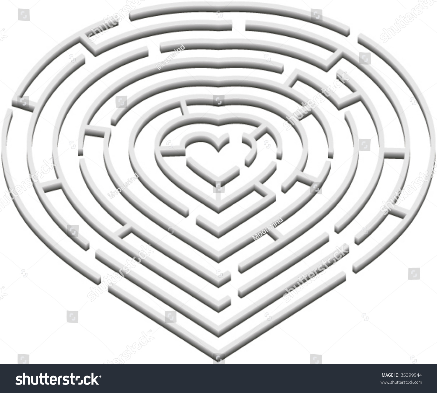 Heart Shaped Labyrinth Stock Vector Illustration 35399944 : Shutterstock