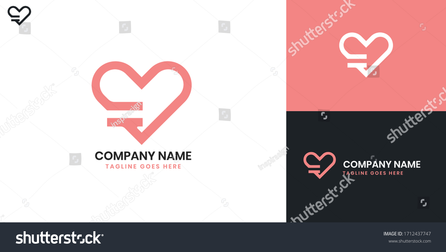 Logotipo con forma de corazón: todos: vector de stock (libre de ...