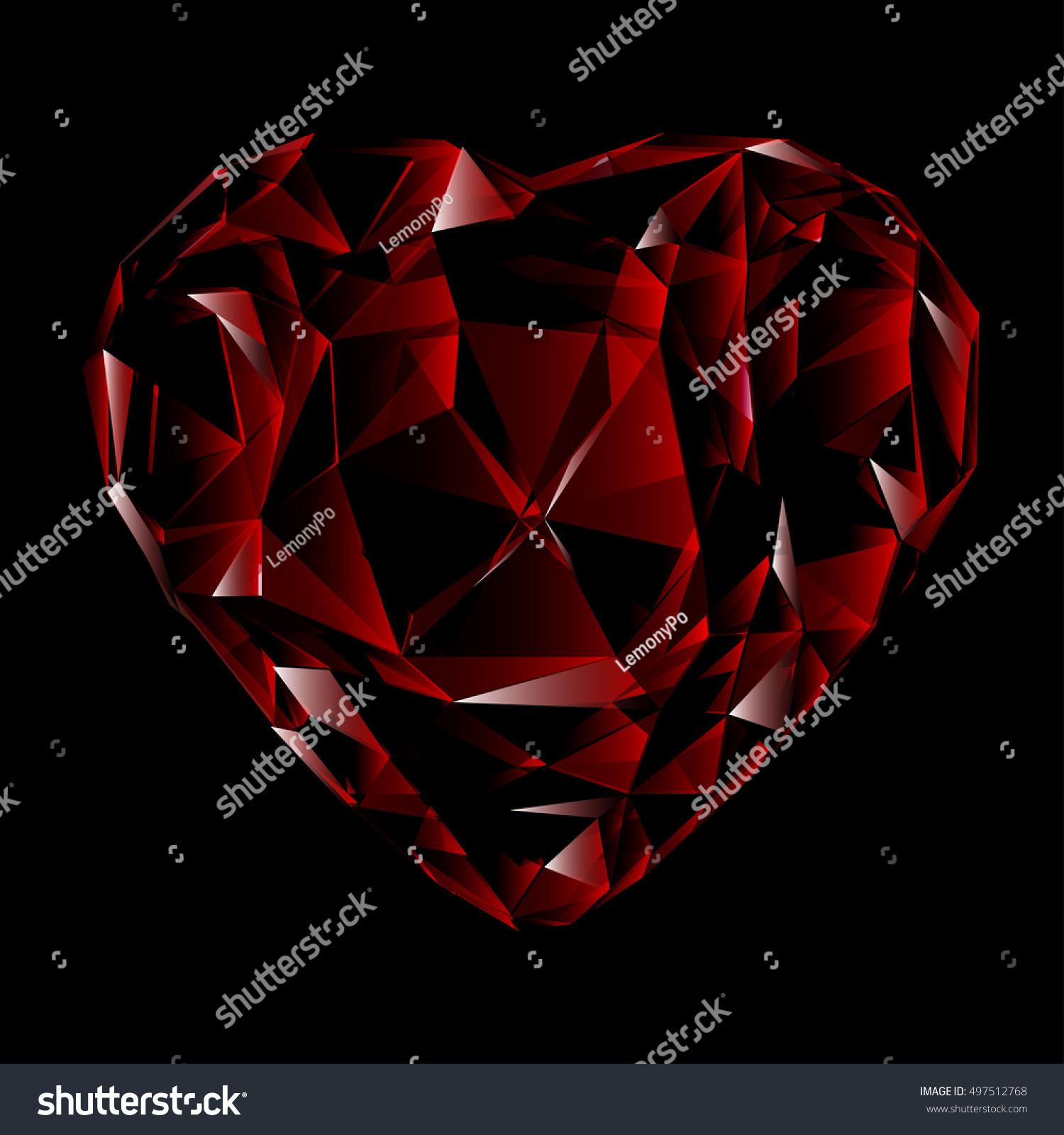 Heart Shaped Ruby Valentine Day Stock Vector (Royalty Free) 497512768 ...