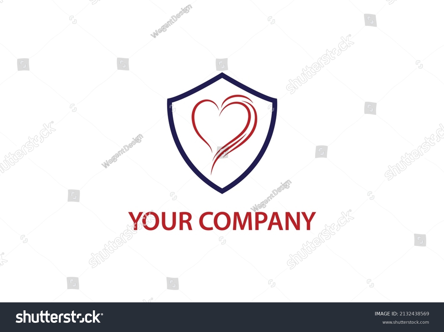 Heart Shield Logo Design Template Stock Vector (Royalty Free ...