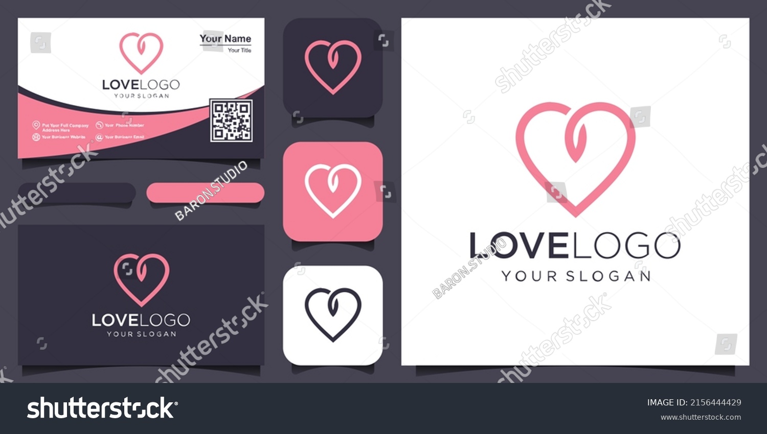 Heart Symbol Logo Icon Design Template Stock Vector (Royalty Free ...