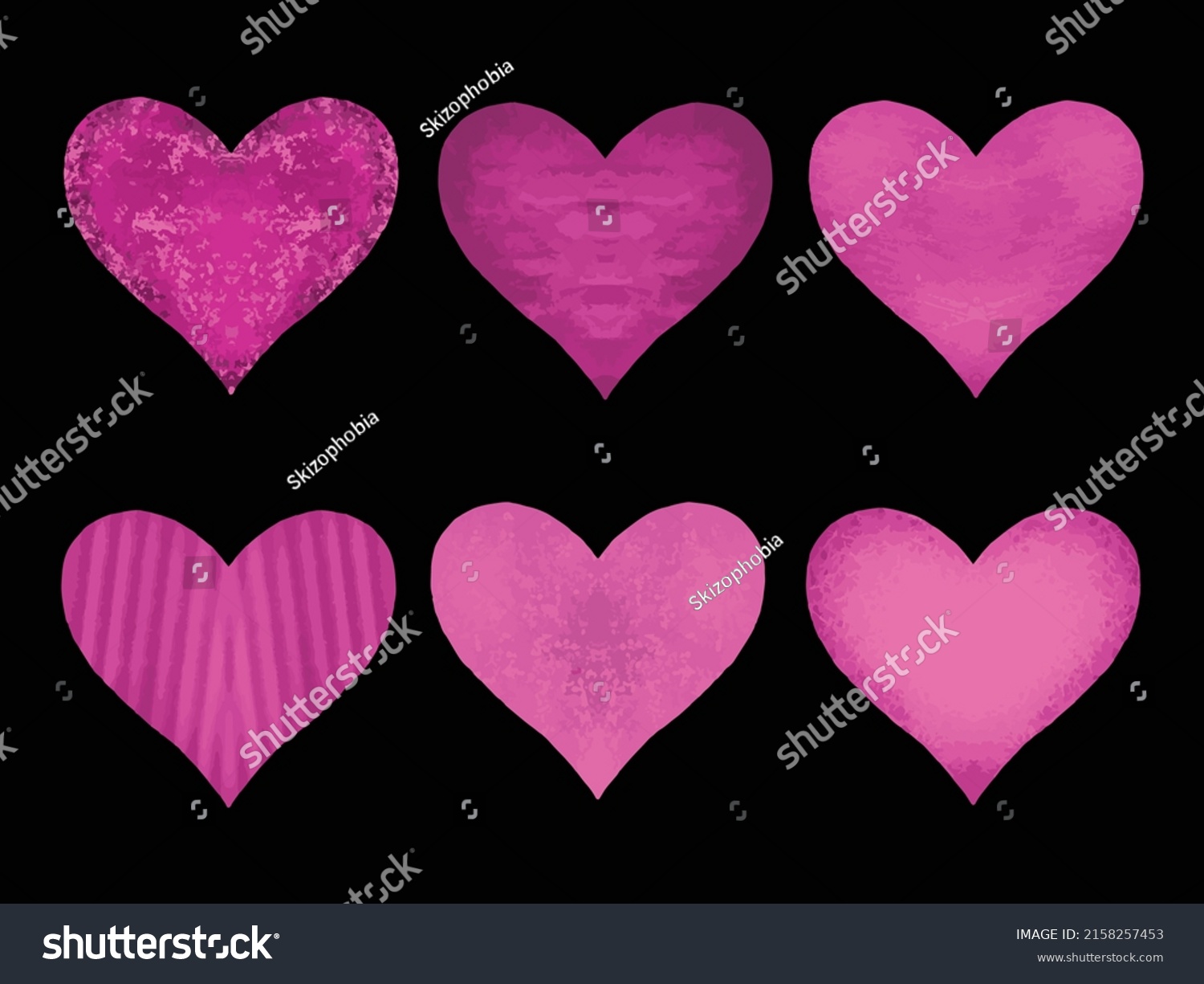 Heart Symbol Mark Set Texture Illustration Stock Vector (Royalty Free ...