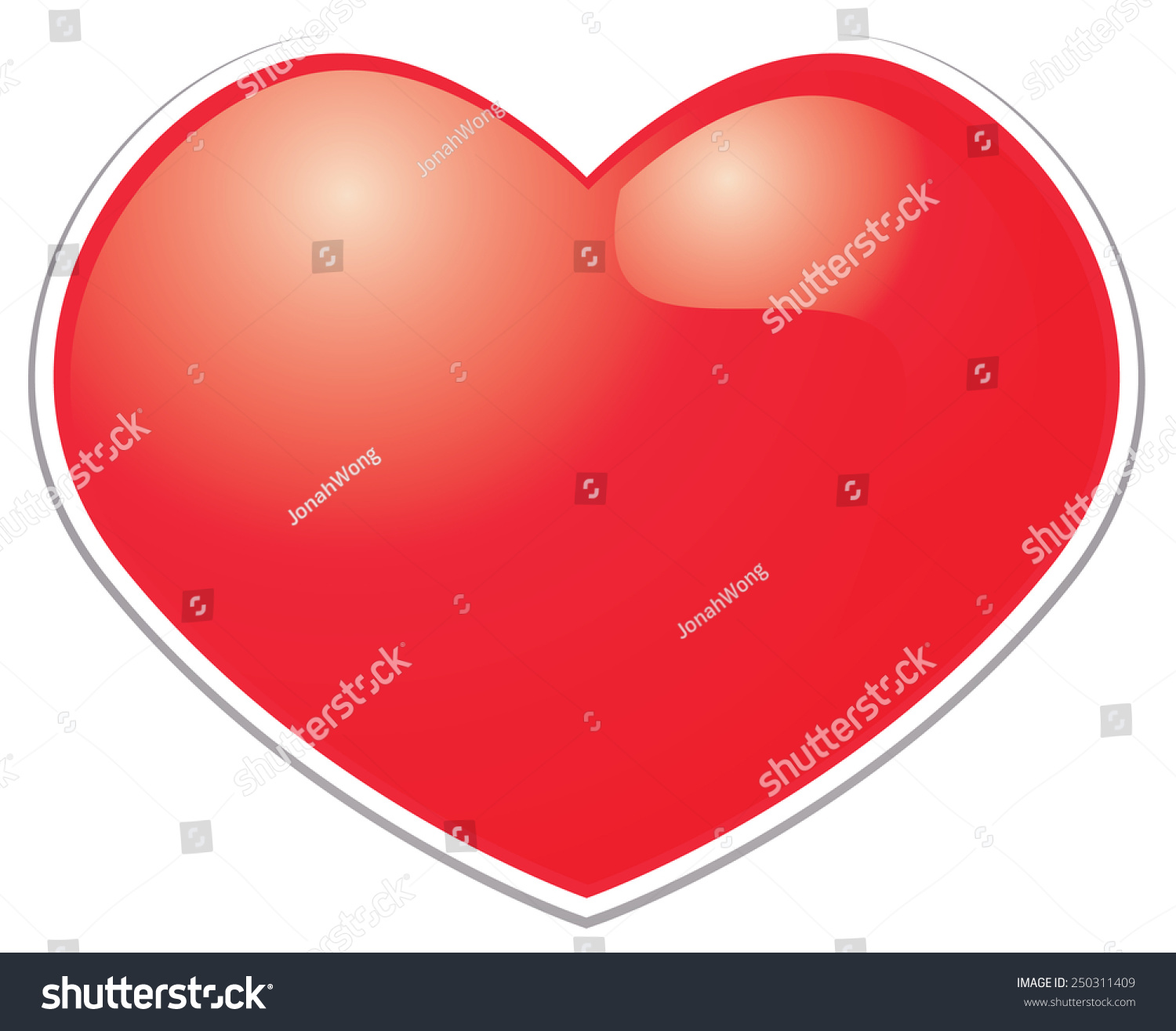 Heart Symbol Sticker Vector Stock Vector (Royalty Free) 250311409 ...