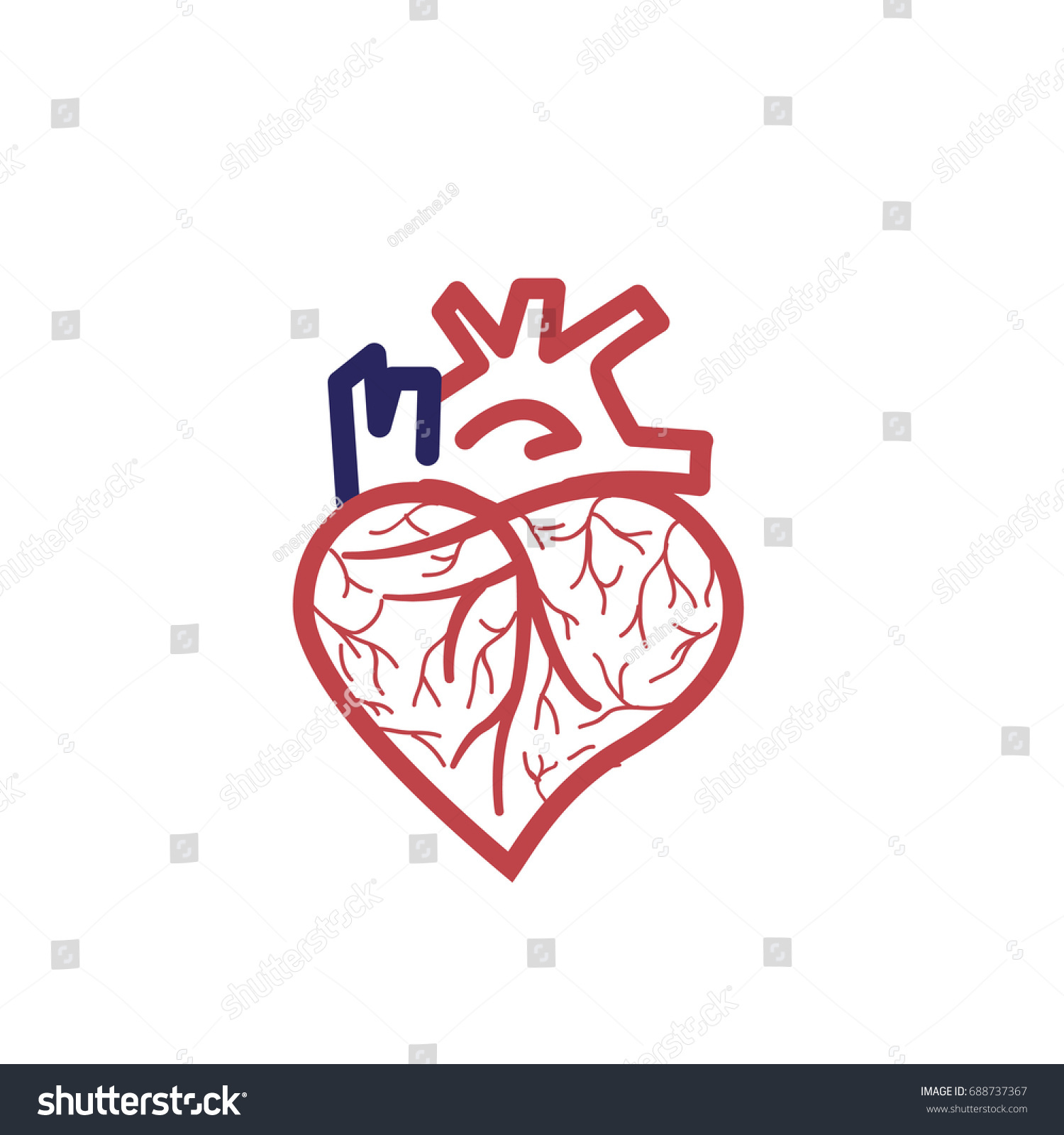 Heart Vascular Logo Stock Vector (Royalty Free) 688737367 | Shutterstock