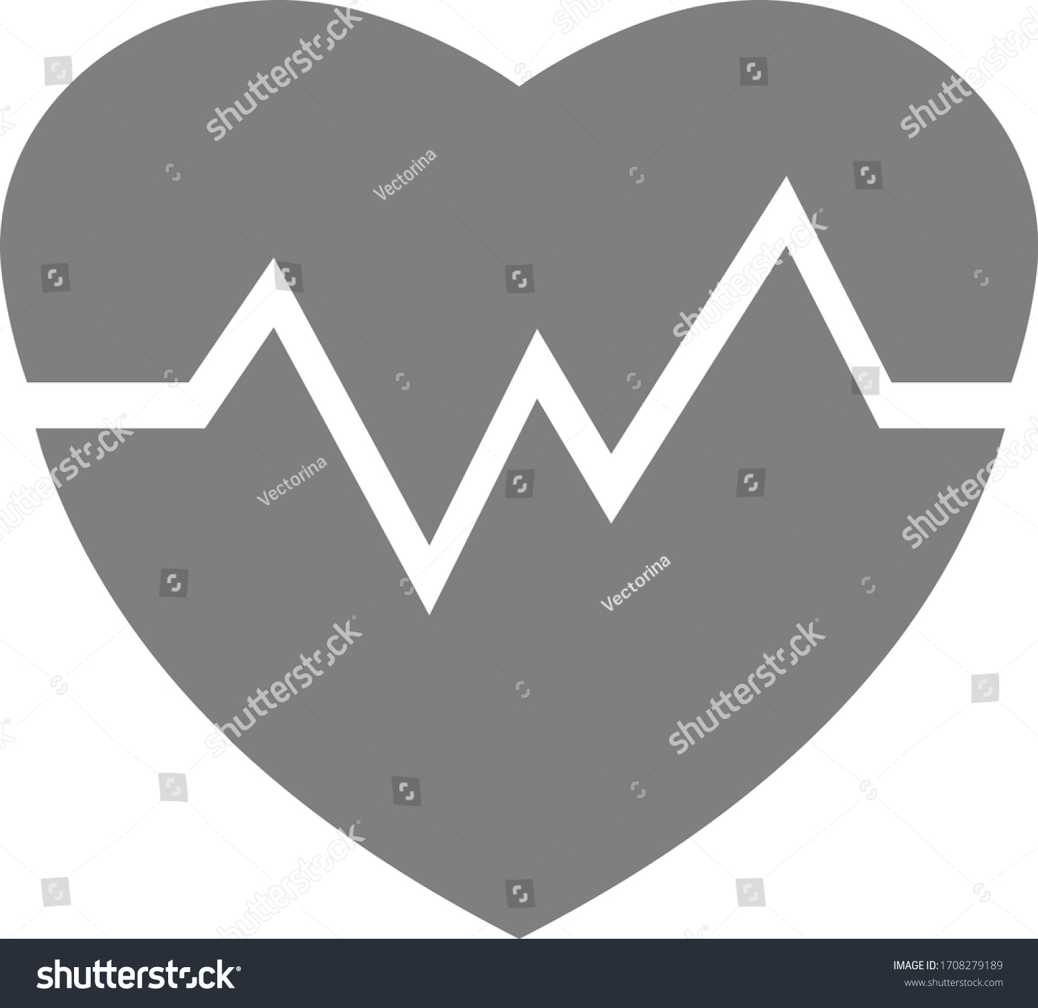 Heart Pulse Chart Vector Image Stock Vector (Royalty Free) 1708279189