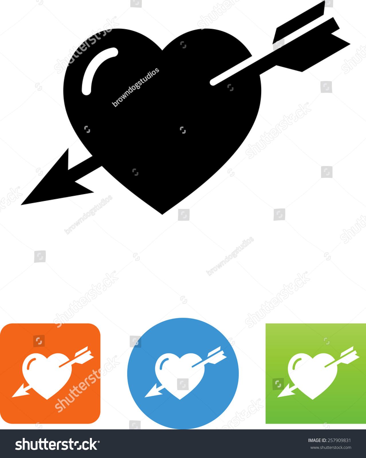 Heart Arrow Icon Stock Vector (Royalty Free) 257909831