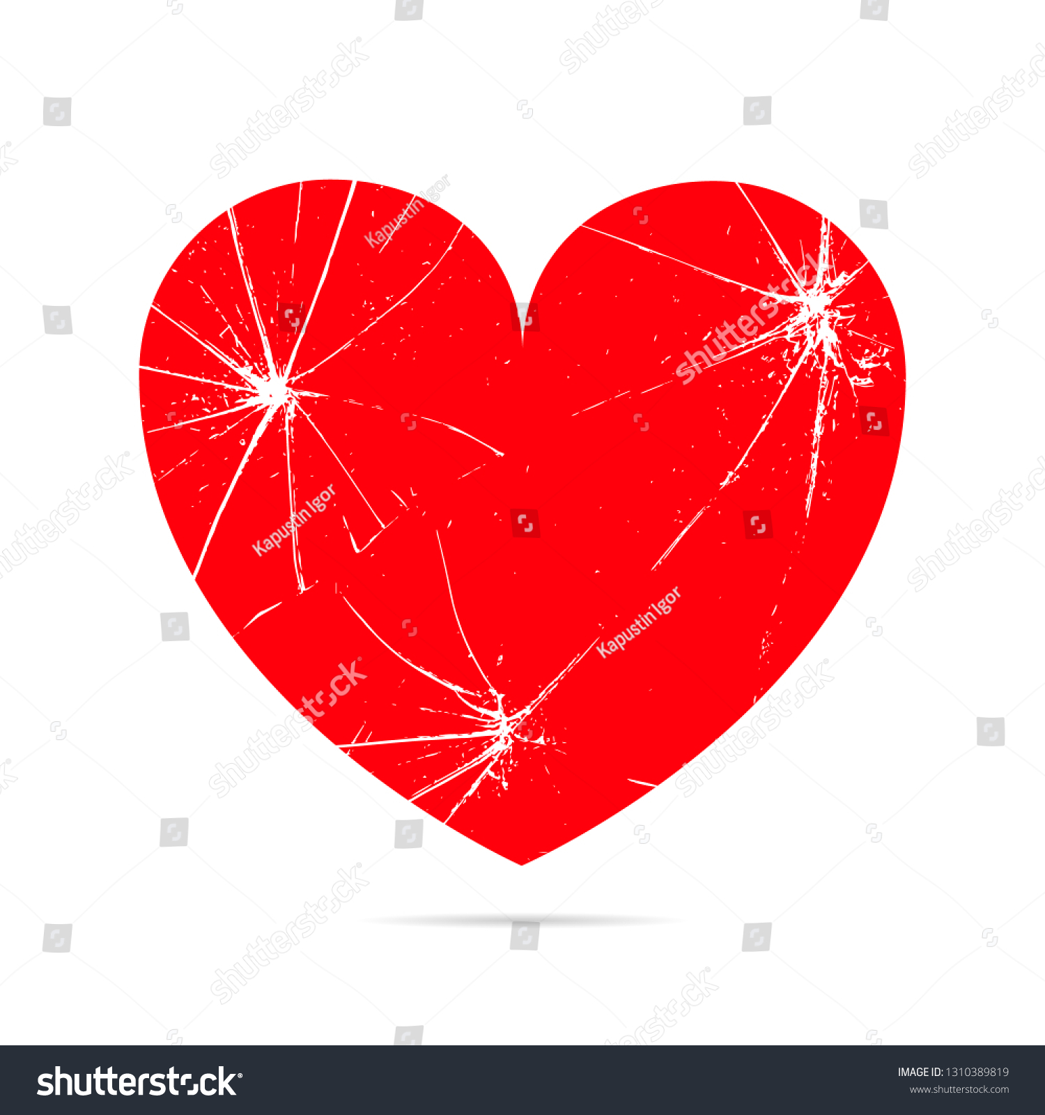 Heart Cracks Vector Illustration Stock Vector (Royalty Free) 1310389819 ...