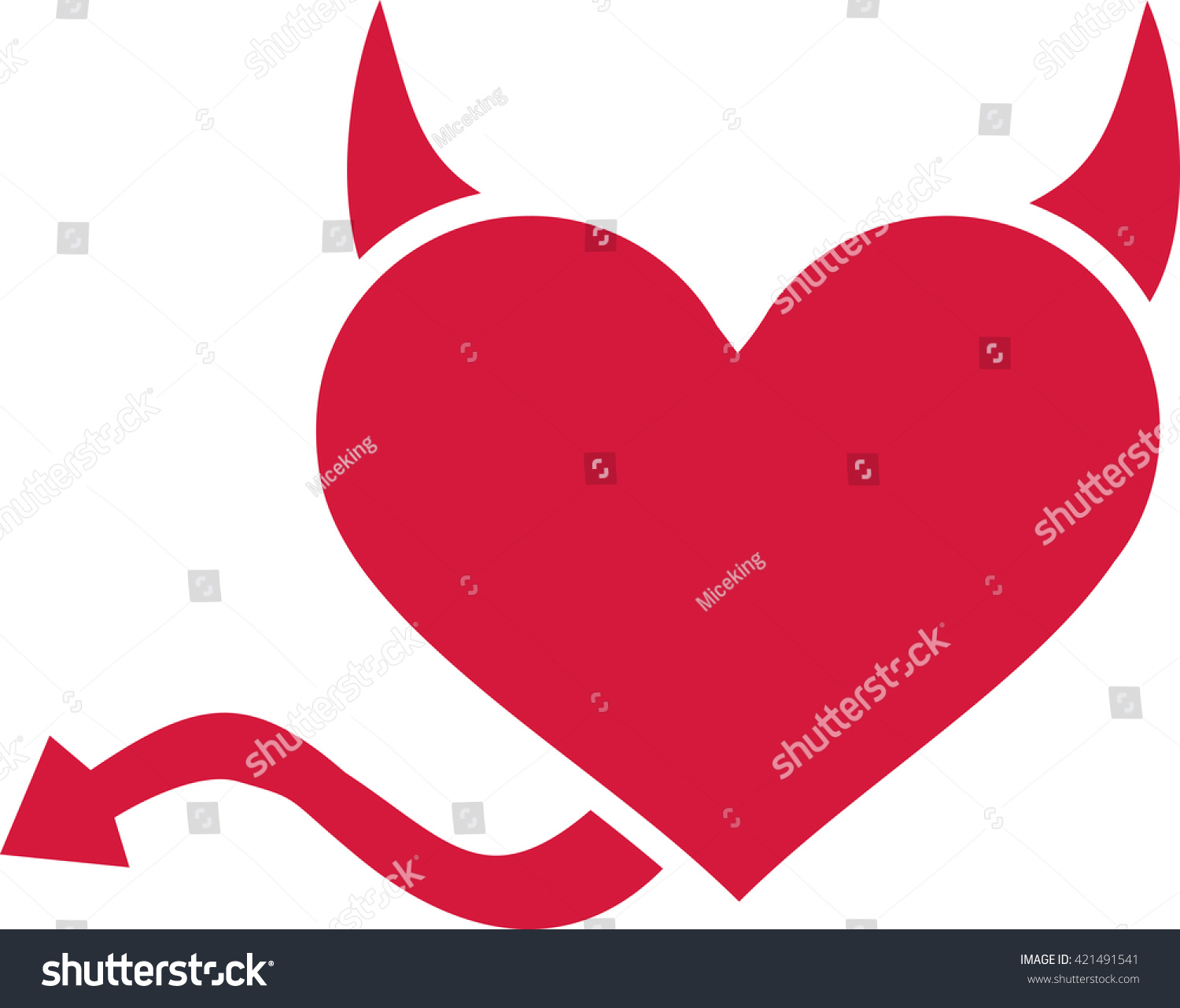 Heart Devil Horns Tail Stock Vector (Royalty Free) 421491541 | Shutterstock