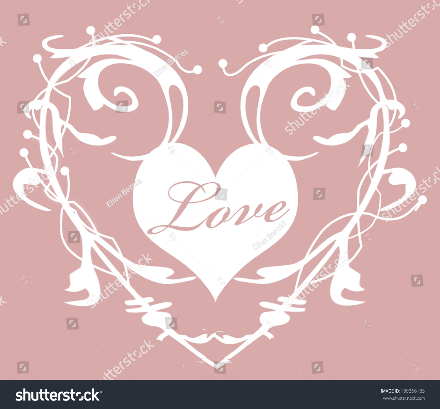 Heart Vines Stock Vector (Royalty Free) 189366185 | Shutterstock