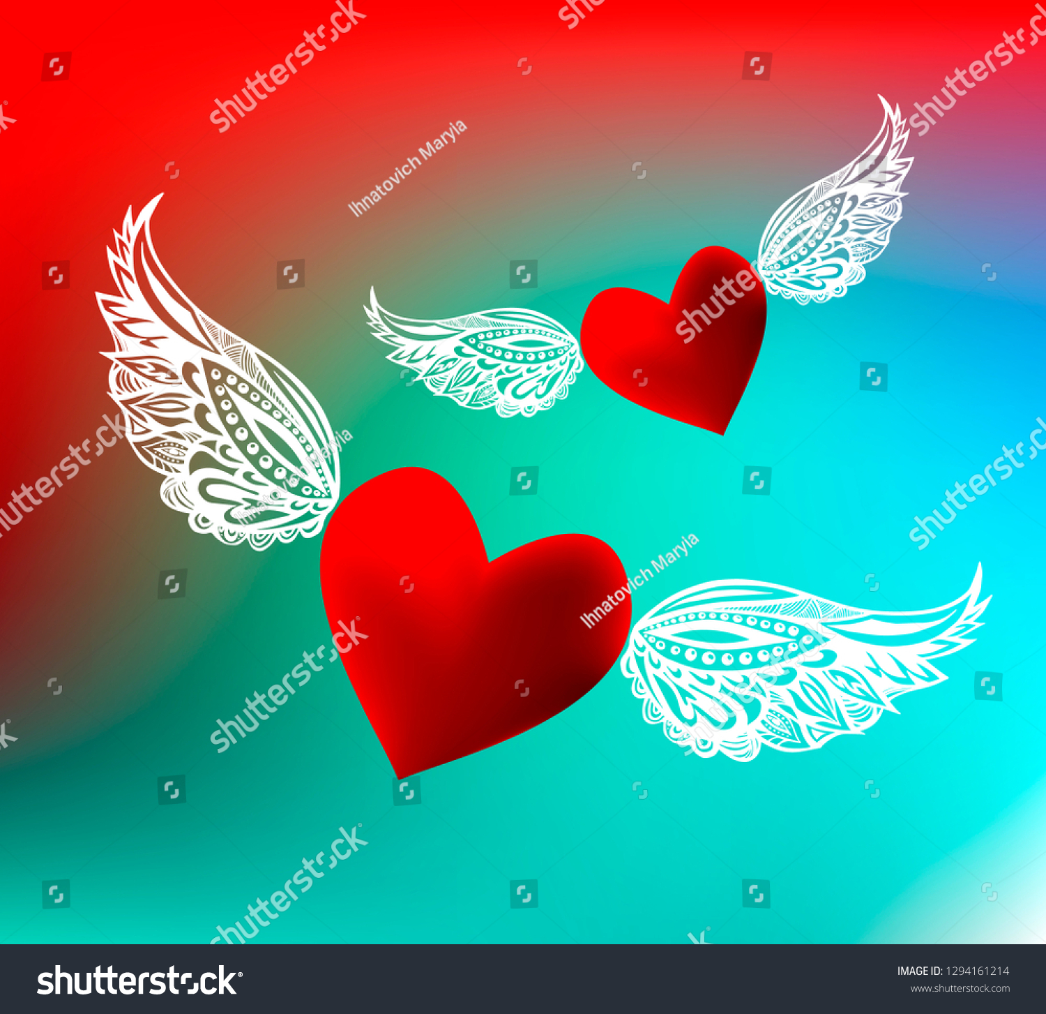 Heart Wings Vector Stock Vector (Royalty Free) 1294161214 | Shutterstock