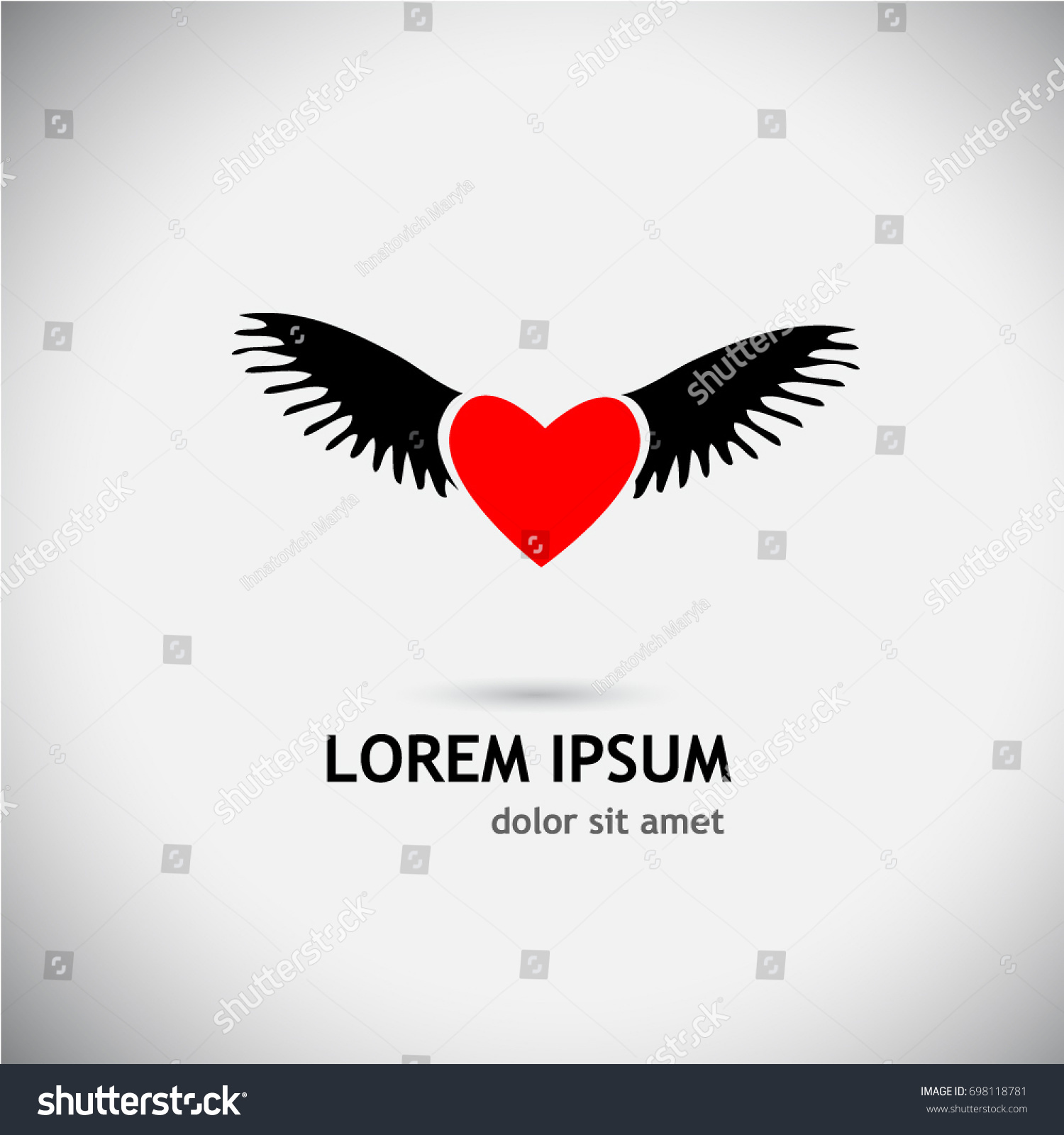 Heart Wings Vector Stock Vector (Royalty Free) 698118781