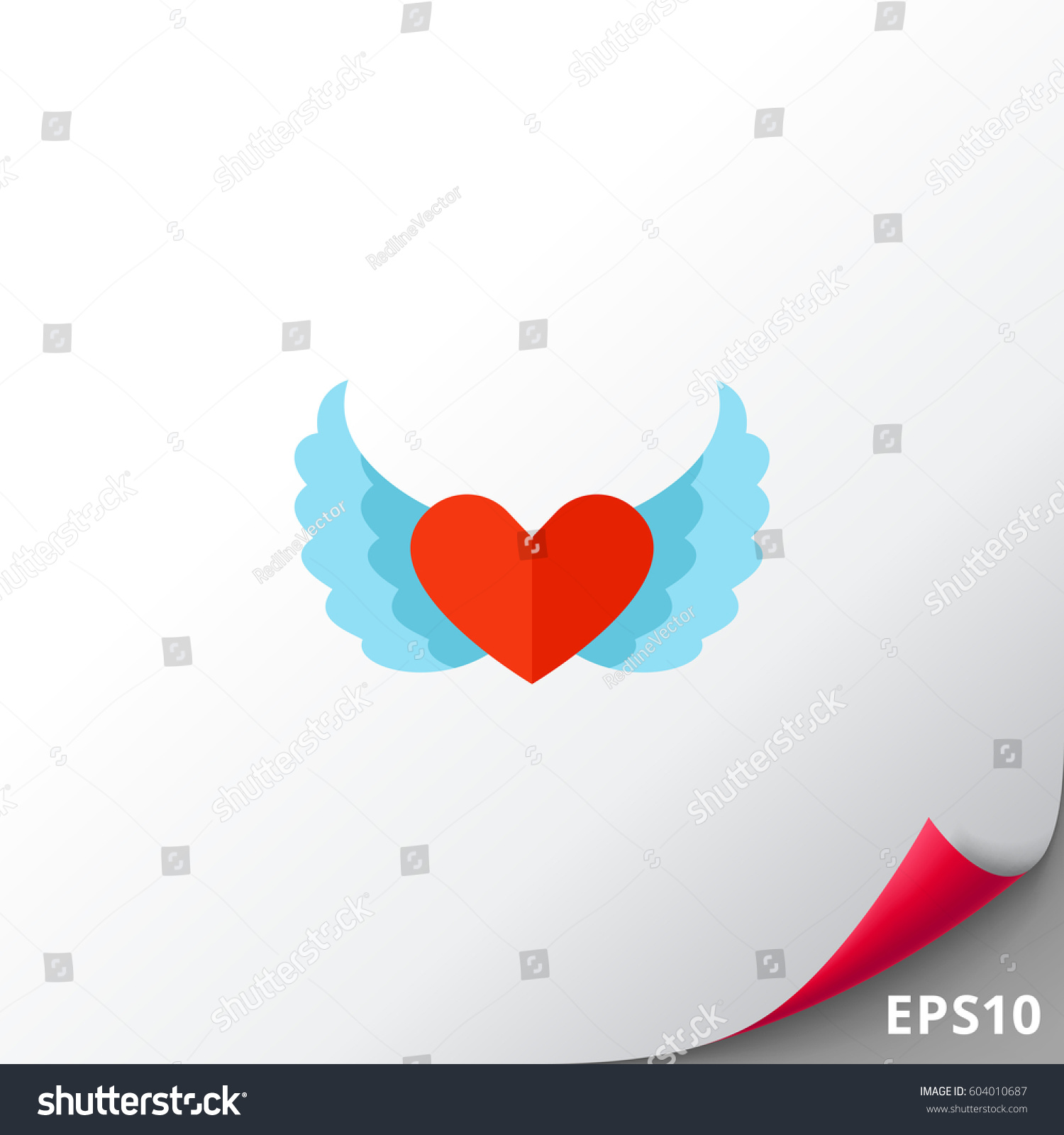 Heart Wings Vector Icon Stock Vector (Royalty Free) 604010687 ...