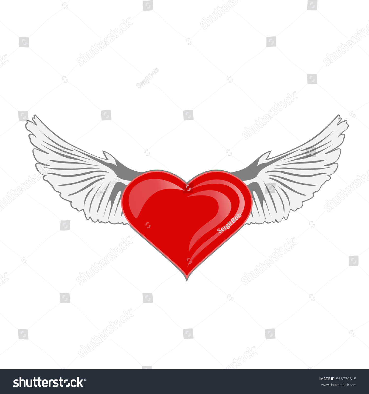 Heart Wings Vector Illustration Stock Vector (Royalty Free) 556730815