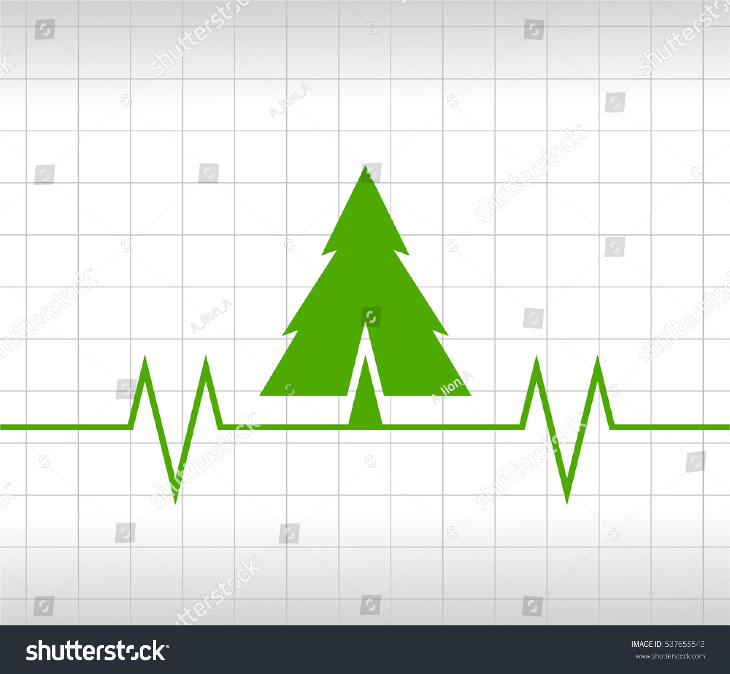 Heartbeat Christmas Tree Stock Vector (Royalty Free) 537655543