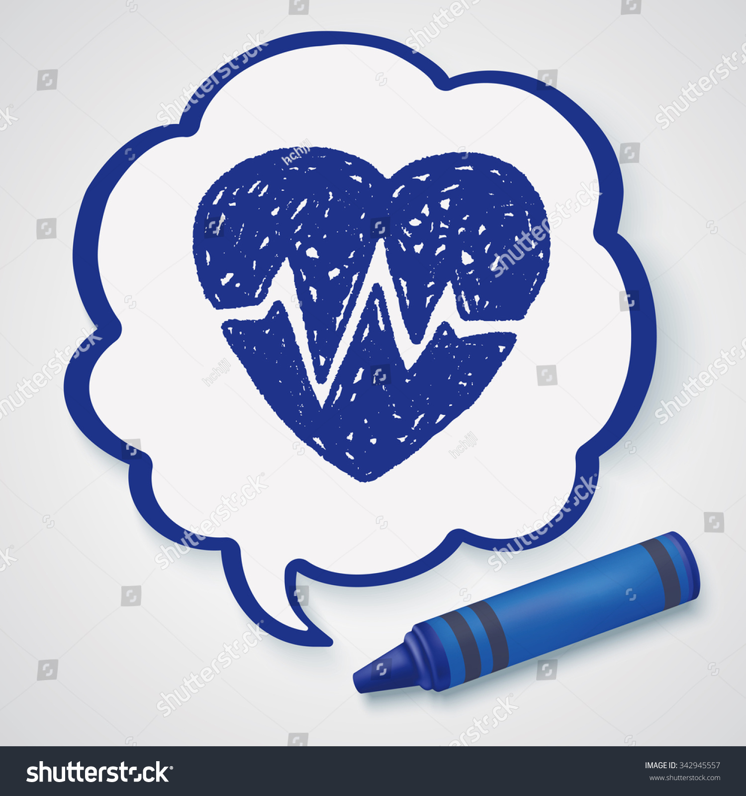 Heartbeat Doodle Stock Vector (Royalty Free) 342945557 | Shutterstock