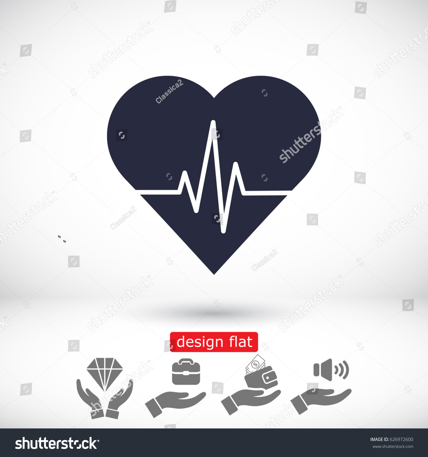 Heartbeat Icon Stock Vector (Royalty Free) 626972600 | Shutterstock