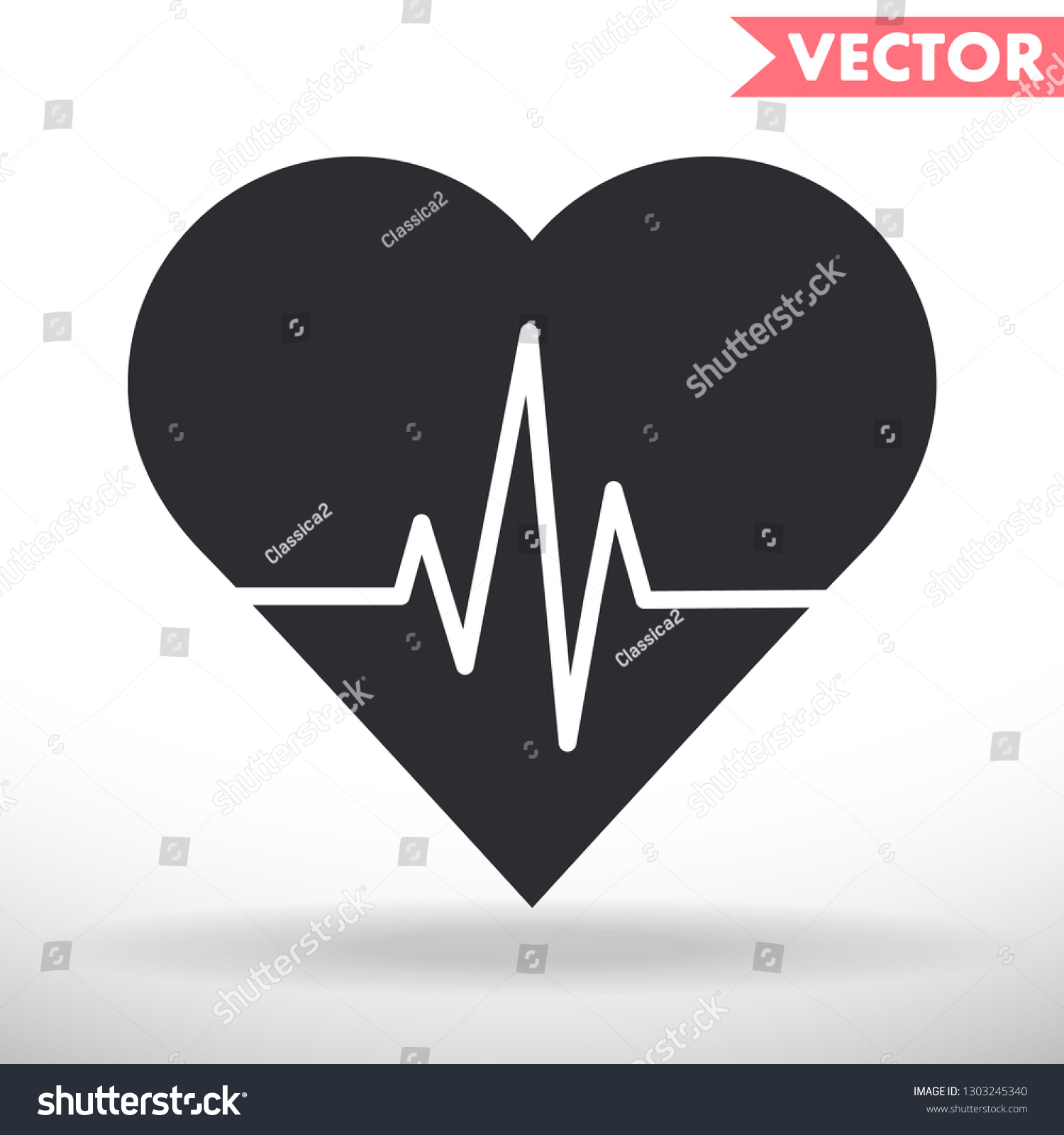 Heartbeat Vector Icon Stock Vector (Royalty Free) 1303245340