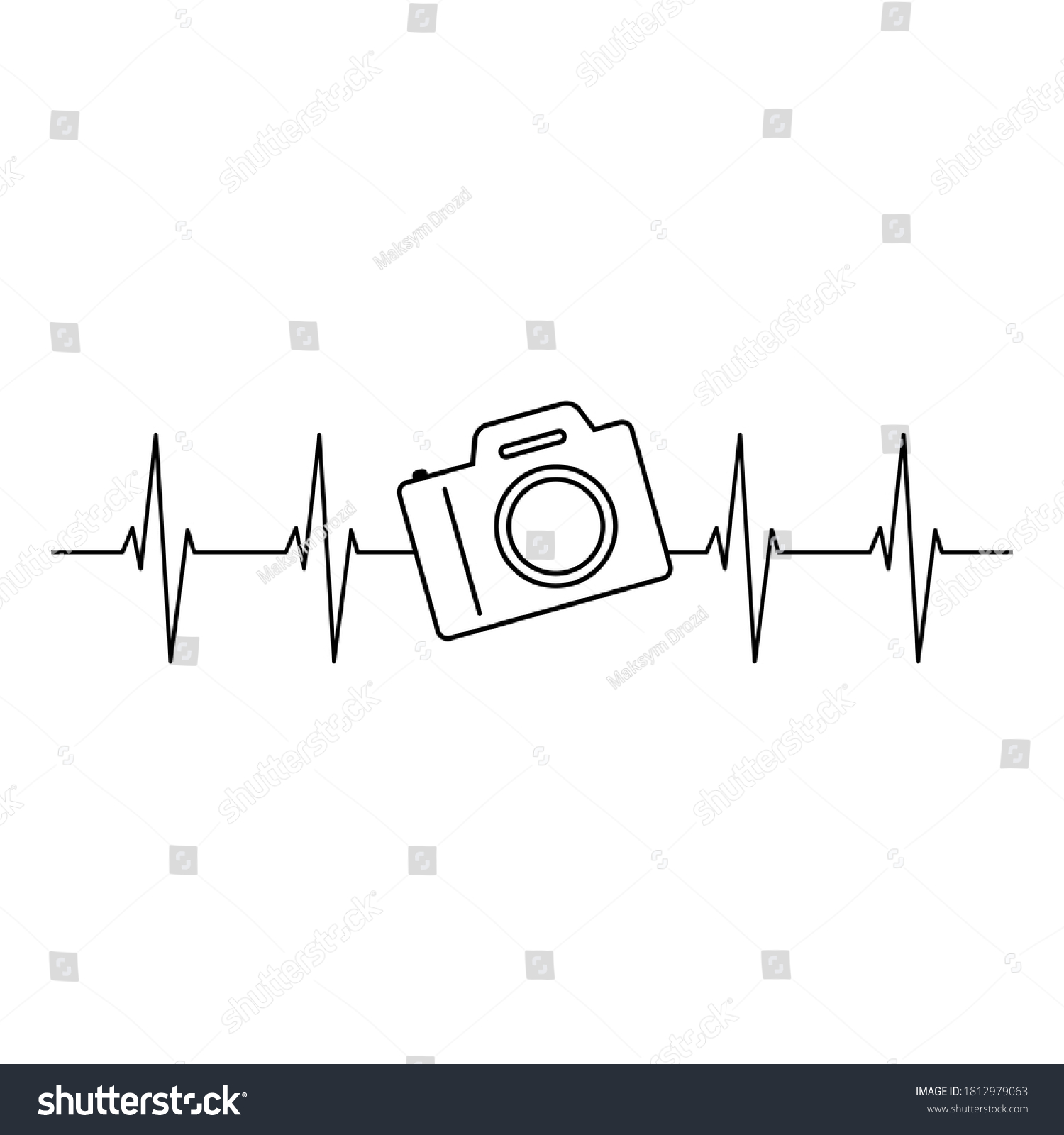 Heartbeat Camera Vector Illustration Stock Vector (Royalty Free) 1812979063