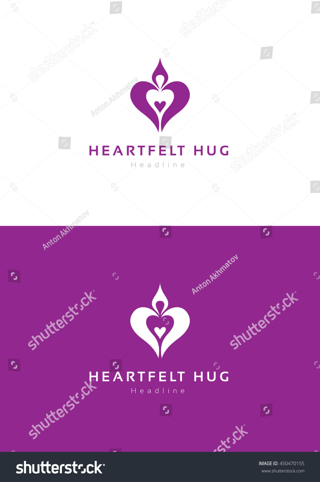Heartfelt Hug Logo Template: vector de stock (libre de regalías) 450470155