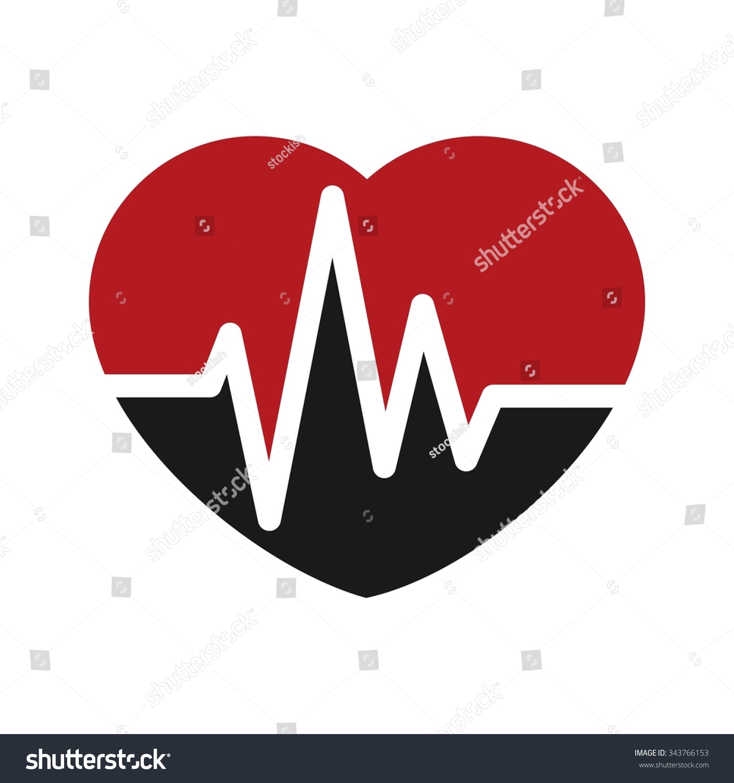 Hearth Pulse Logo Vector Stock Vector (Royalty Free) 343766153