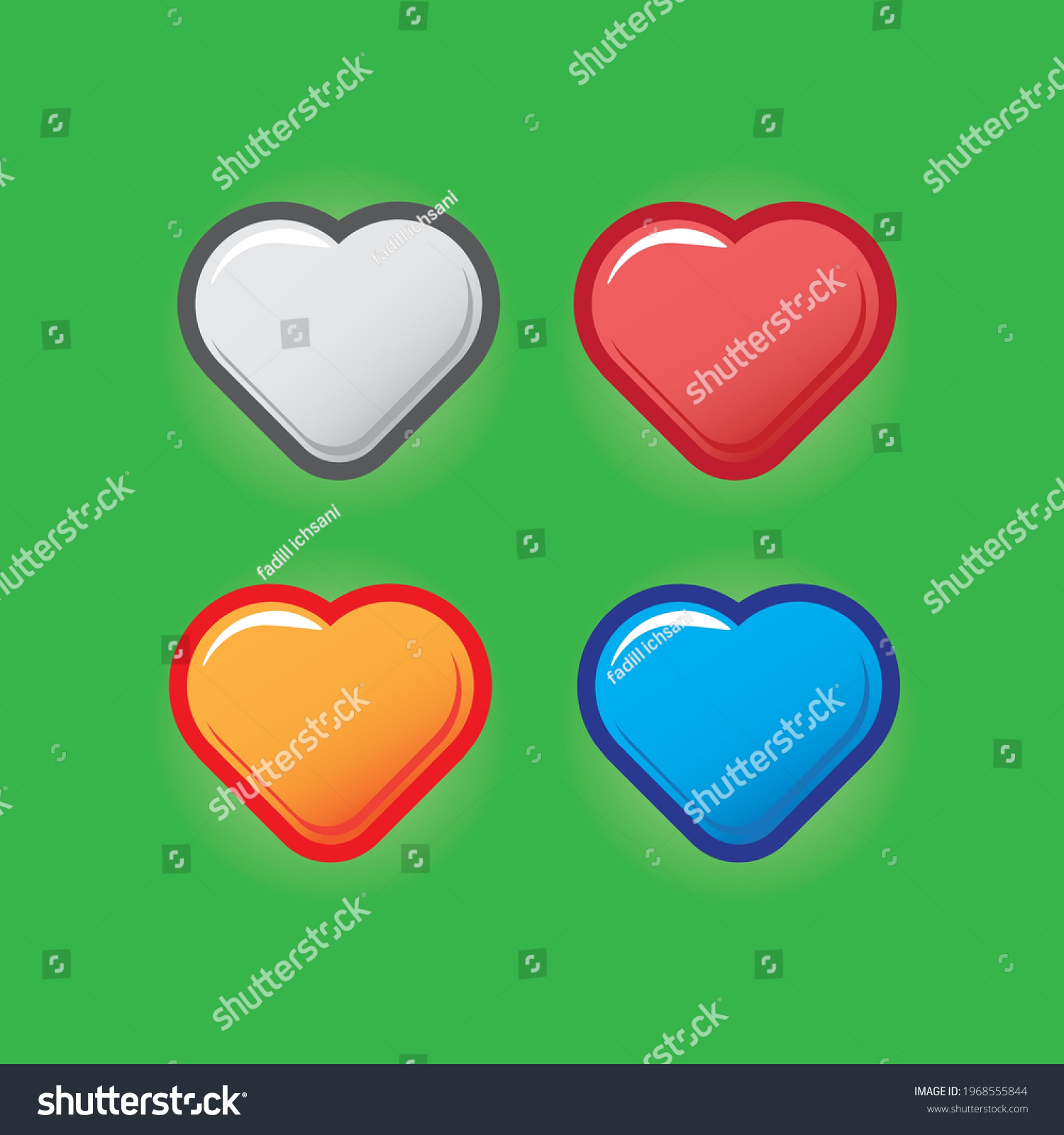 Hearts Button Icon Vector Mobile Game Stock Vector (Royalty Free ...