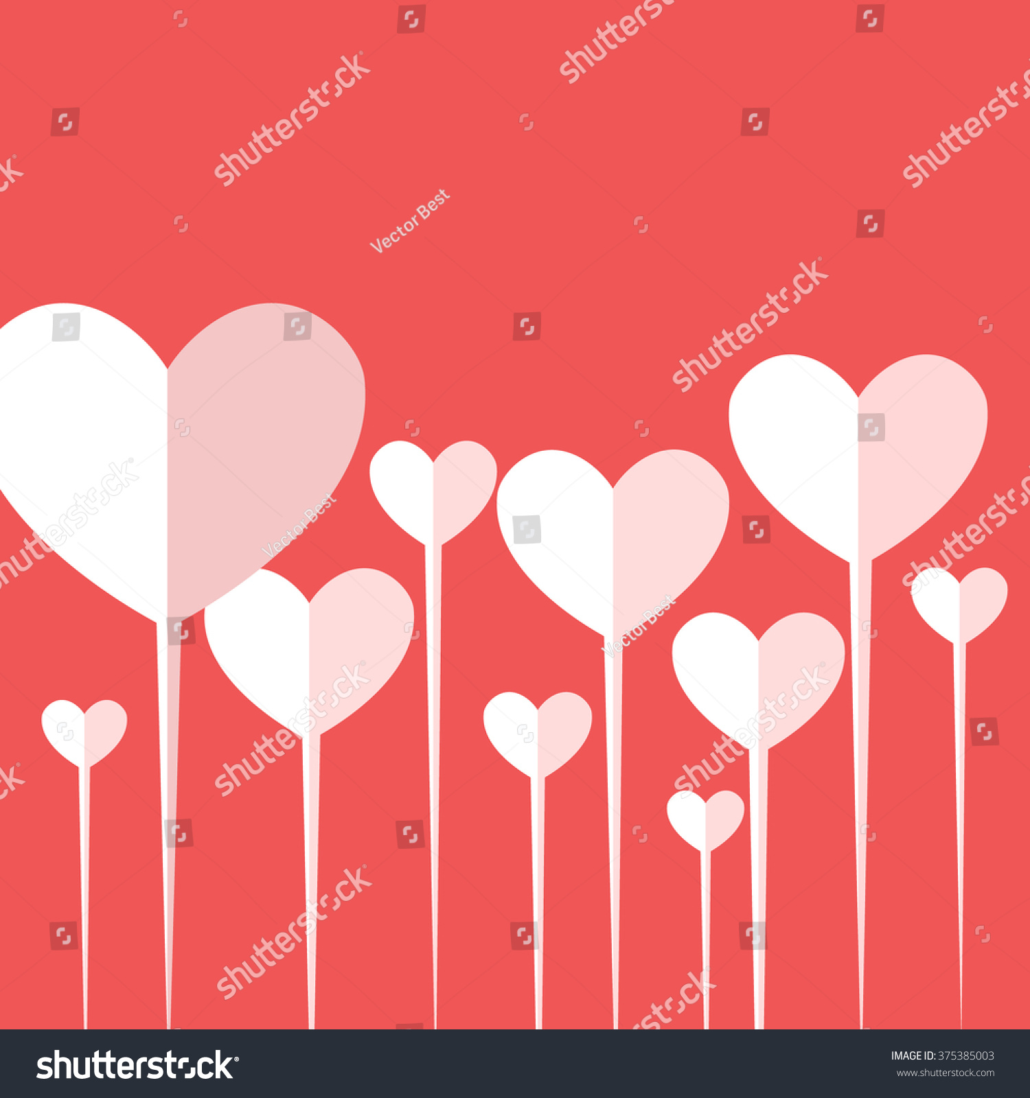 Hearts Card Eps 10 Stock Vector 375385003 : Shutterstock