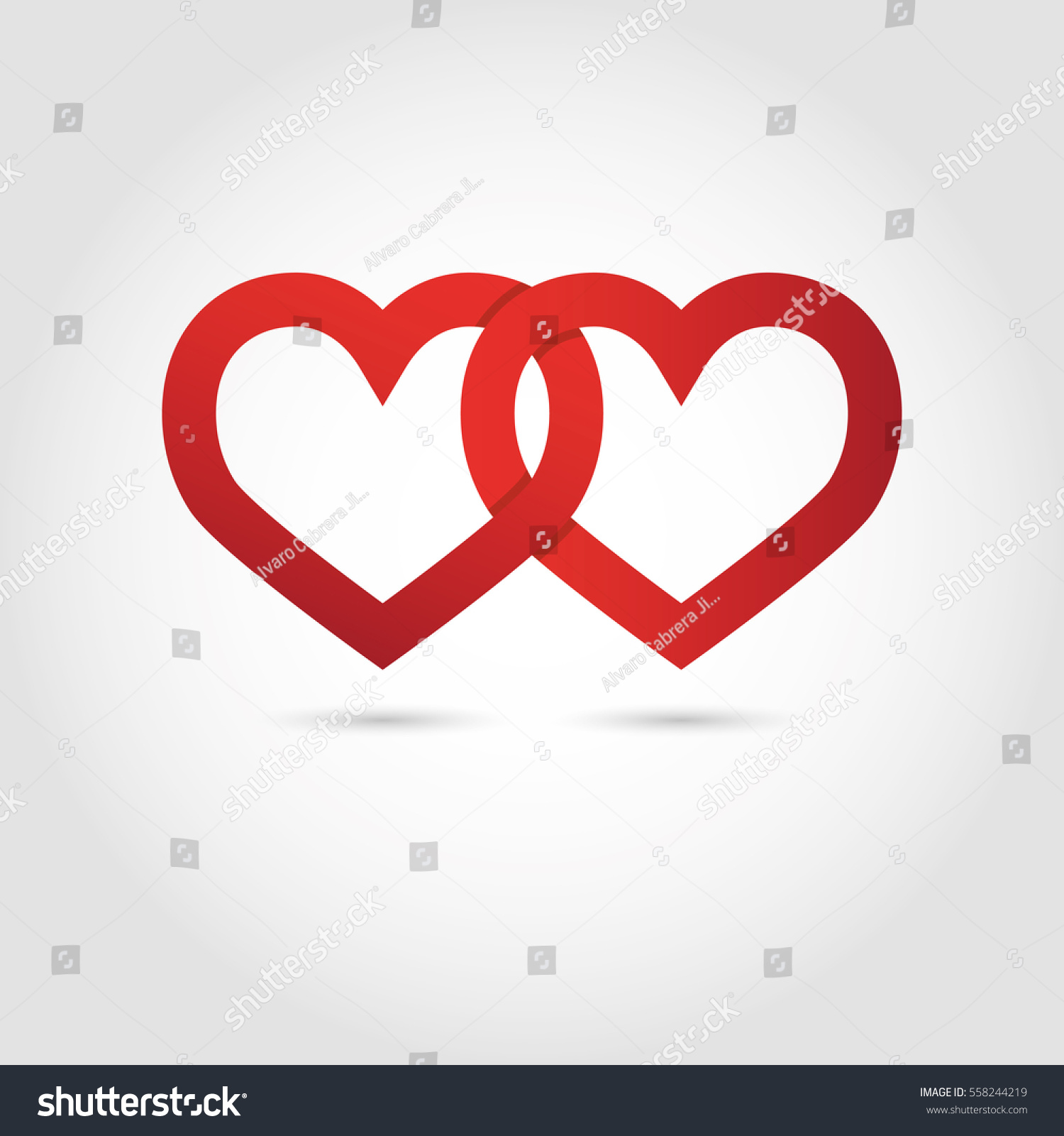 Hearts Linked Vector Symbol Stock Vector (Royalty Free) 558244219 ...