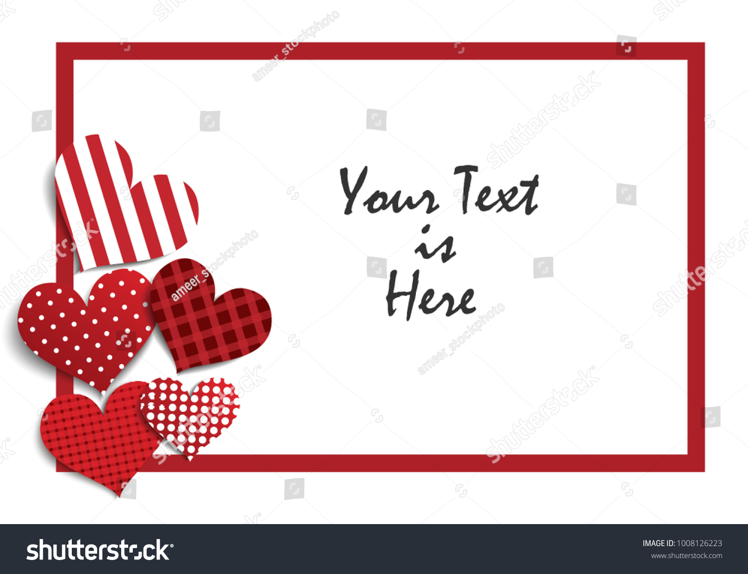Hearts On Frame Text Box Stock Vector (Royalty Free) 1008126223 ...