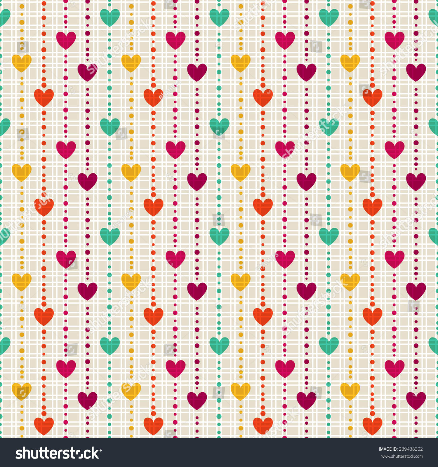 Hearts Pattern Textile Overlay Stock Vector (Royalty Free) 239438302 ...