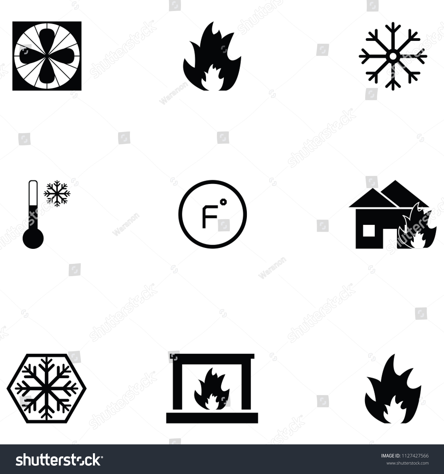 Heat Icon Set Stock Vector (Royalty Free) 1127427566 | Shutterstock
