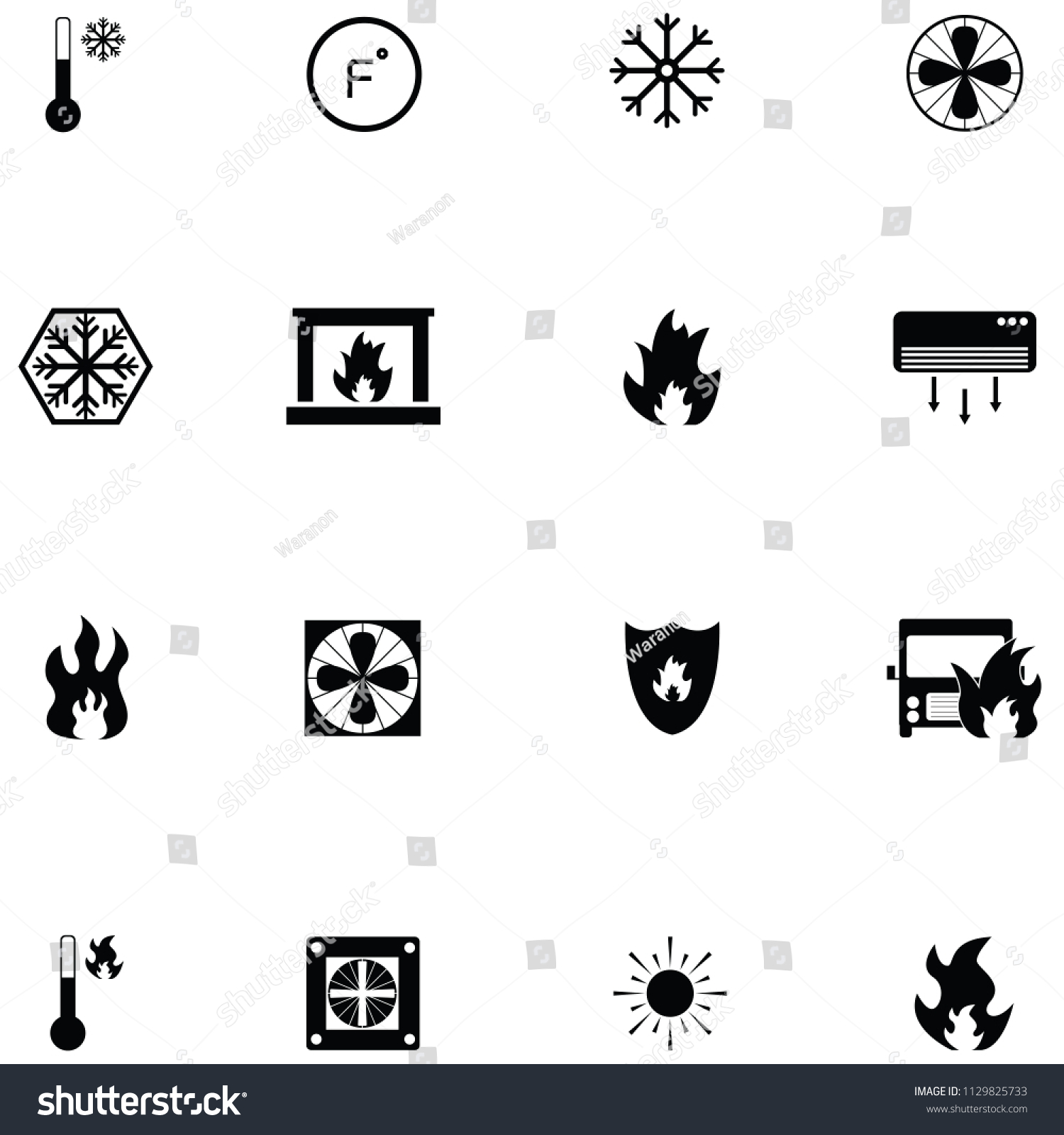 Heat Icon Set Stock Vector (Royalty Free) 1129825733 | Shutterstock