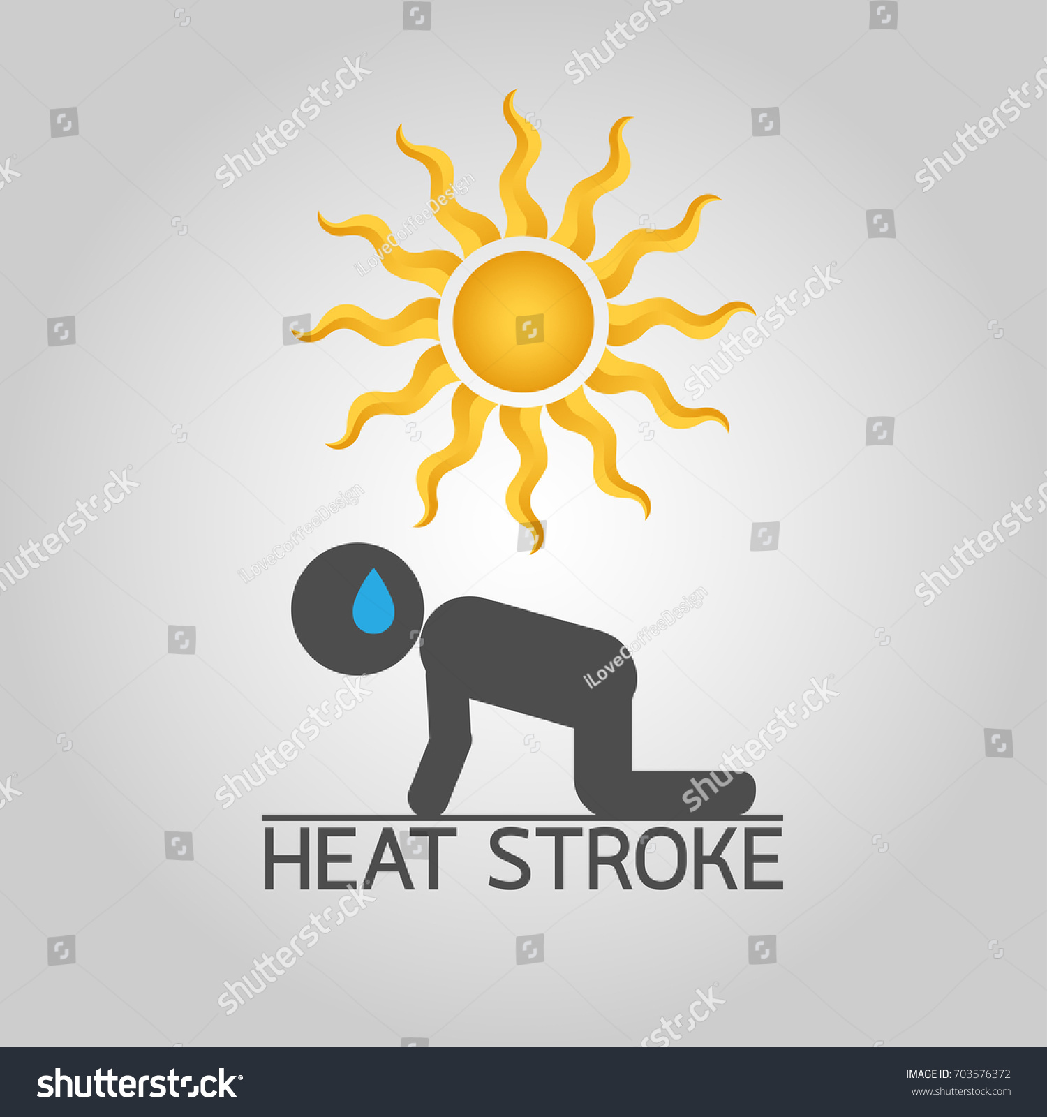 Heat Stroke Logo Vector Icon Illustration Stock Vector (Royalty Free ...