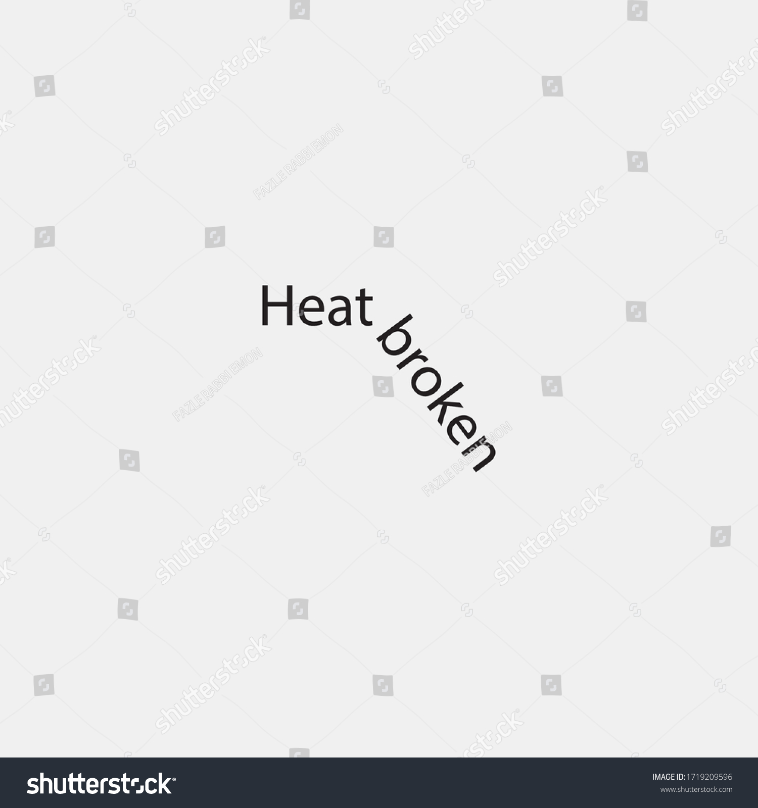 Heat Broken Typography Logo Stock Vector (Royalty Free) 1719209596