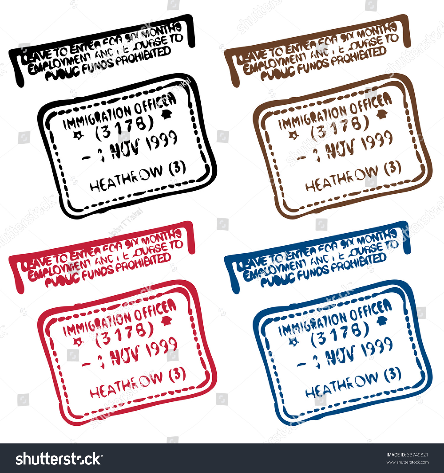 Heathrow Passport Stamp Stock Vector (Royalty Free) 33749821