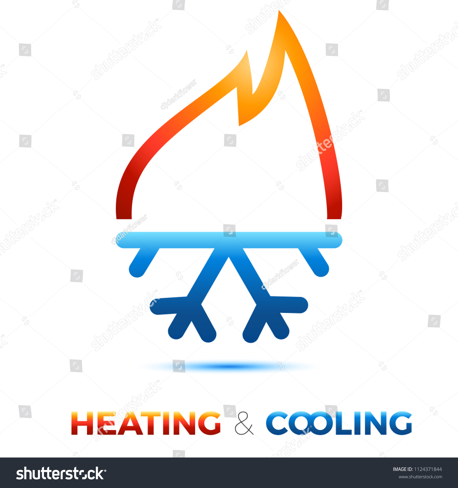 Heating Cooling Logo Design Stock Vector (Royalty Free) 1124371844 ...