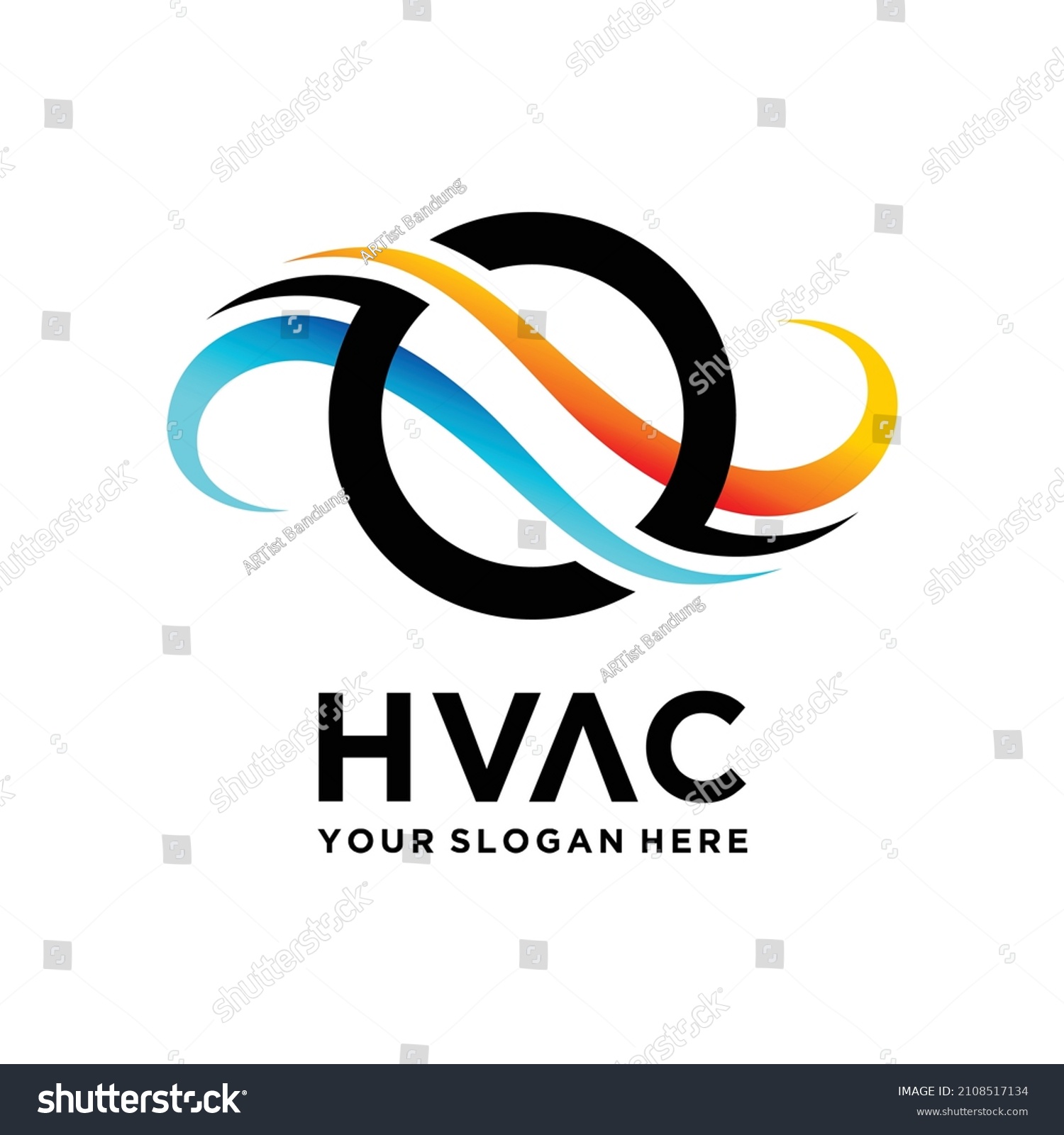 Heating Cooling Logo Circle Concept Stock Vector (Royalty Free ...