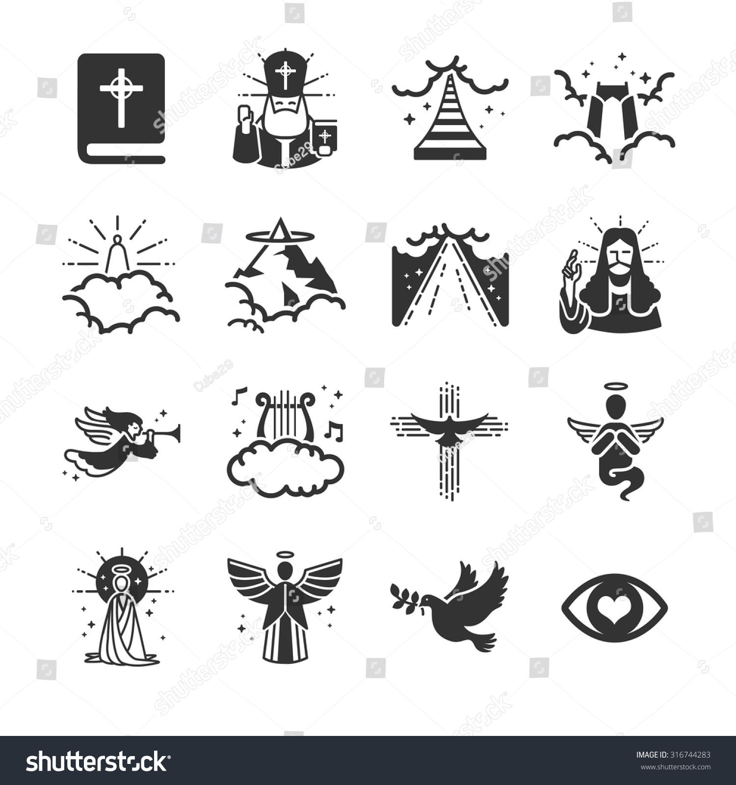 Heaven Icons Stock Vector 316744283 - Shutterstock