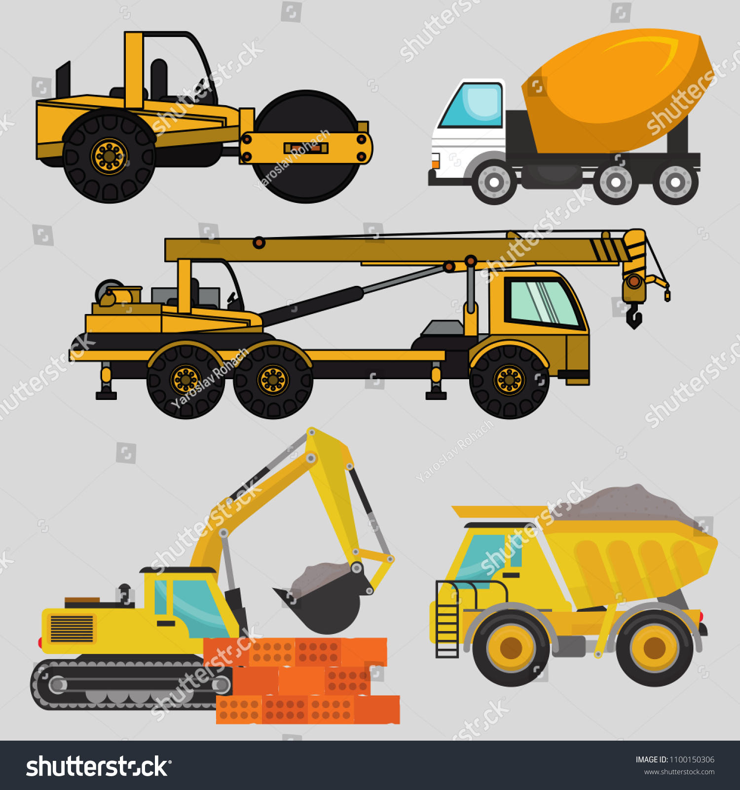 Vektor Stok Heavy Machinery Construction Heavy Machine Vector (Tanpa ...