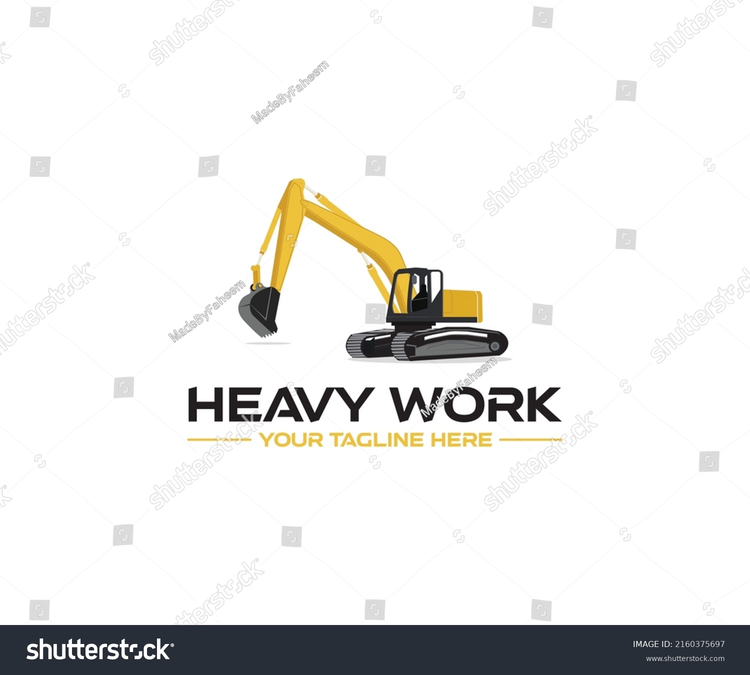 Heavy Work Excavator Logo Heavy Industry Stock Vector (Royalty Free ...