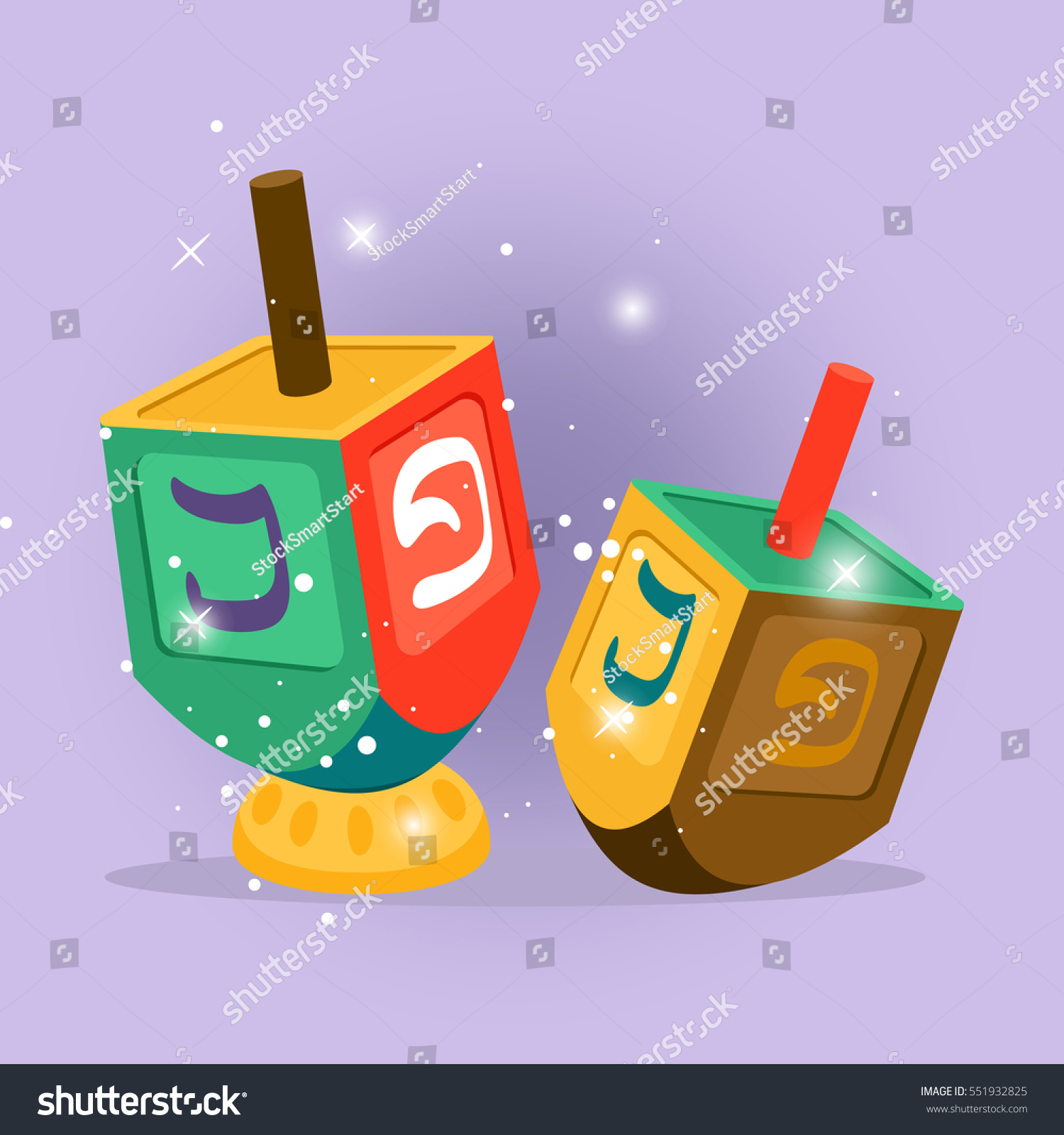 Hebrew Vector Cartoon Illustration Shining Elements Stock Vector ...