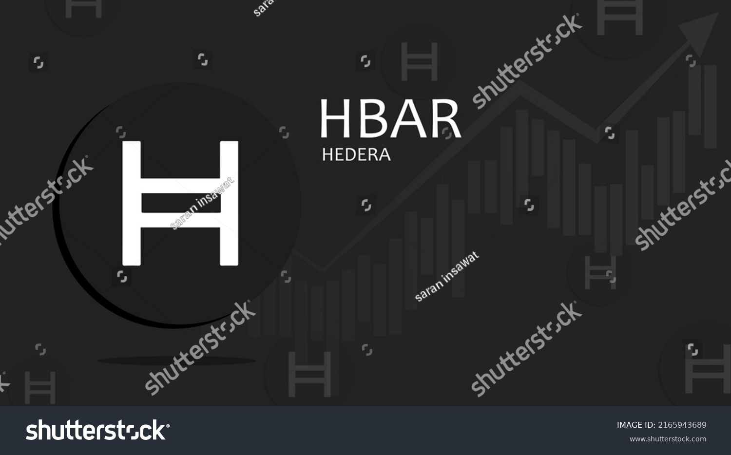 Hedera Hbar Chart Background Concept Cryptocurrency Stock Vector ...
