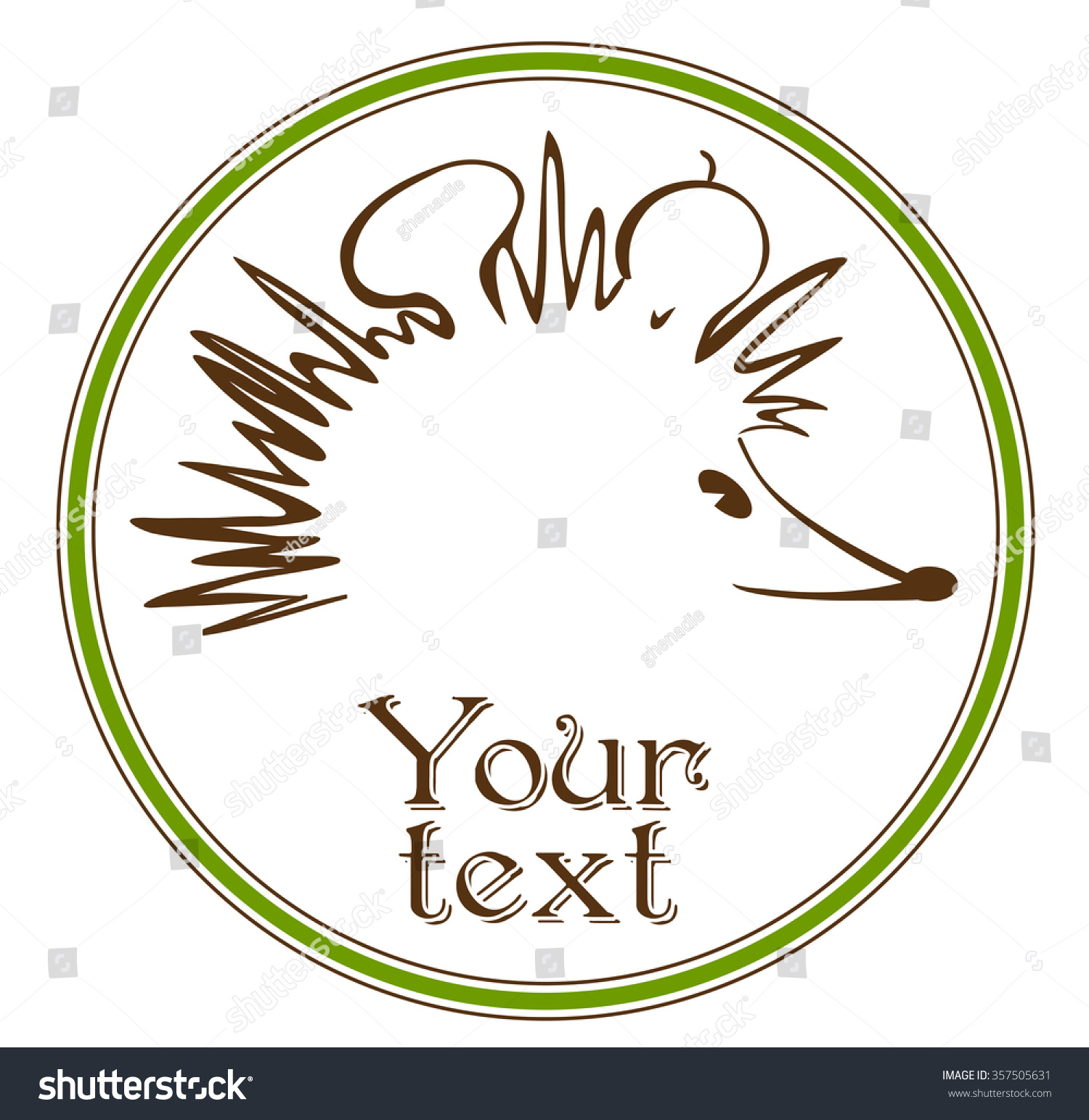Hedgehog Symbol Round Shape Vector Stock Vector (Royalty Free ...