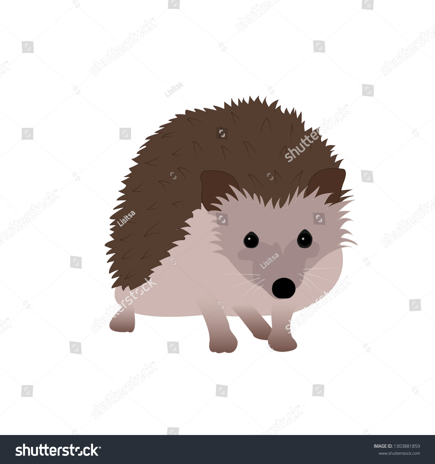 Hedgehog Vector Illustration Stock Vector (Royalty Free) 1303881859 ...